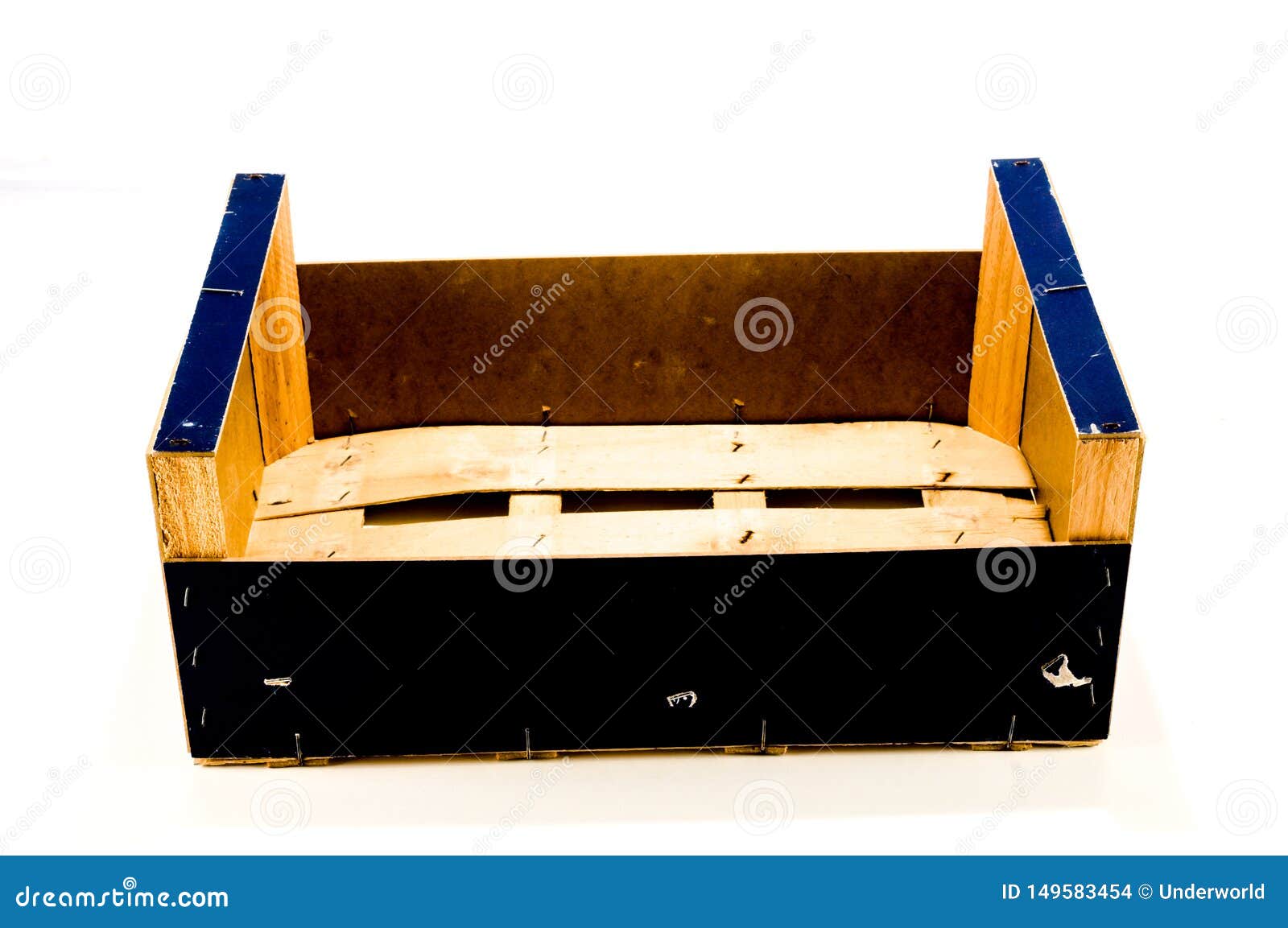 Empty Fruit Crate Box stock photo. Image of snack, isolated - 149583454