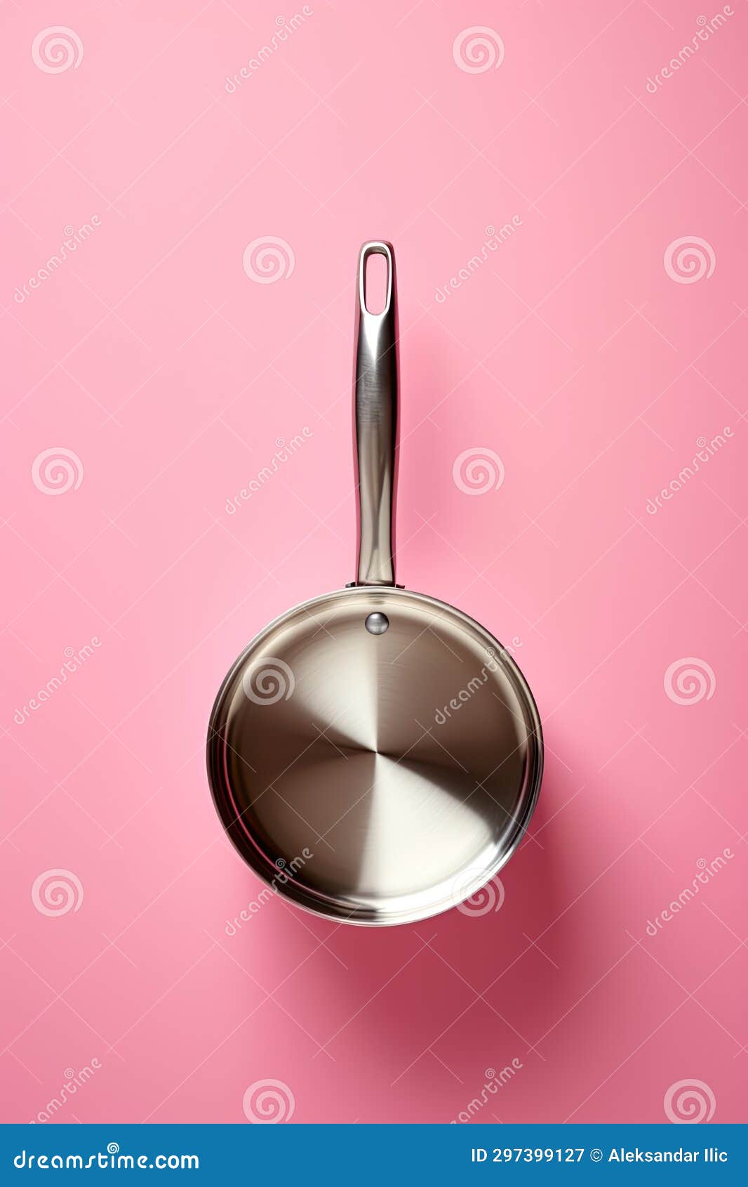 Empty Frying Pan on Pink Background. Copy Space, Add Your Product Stock ...