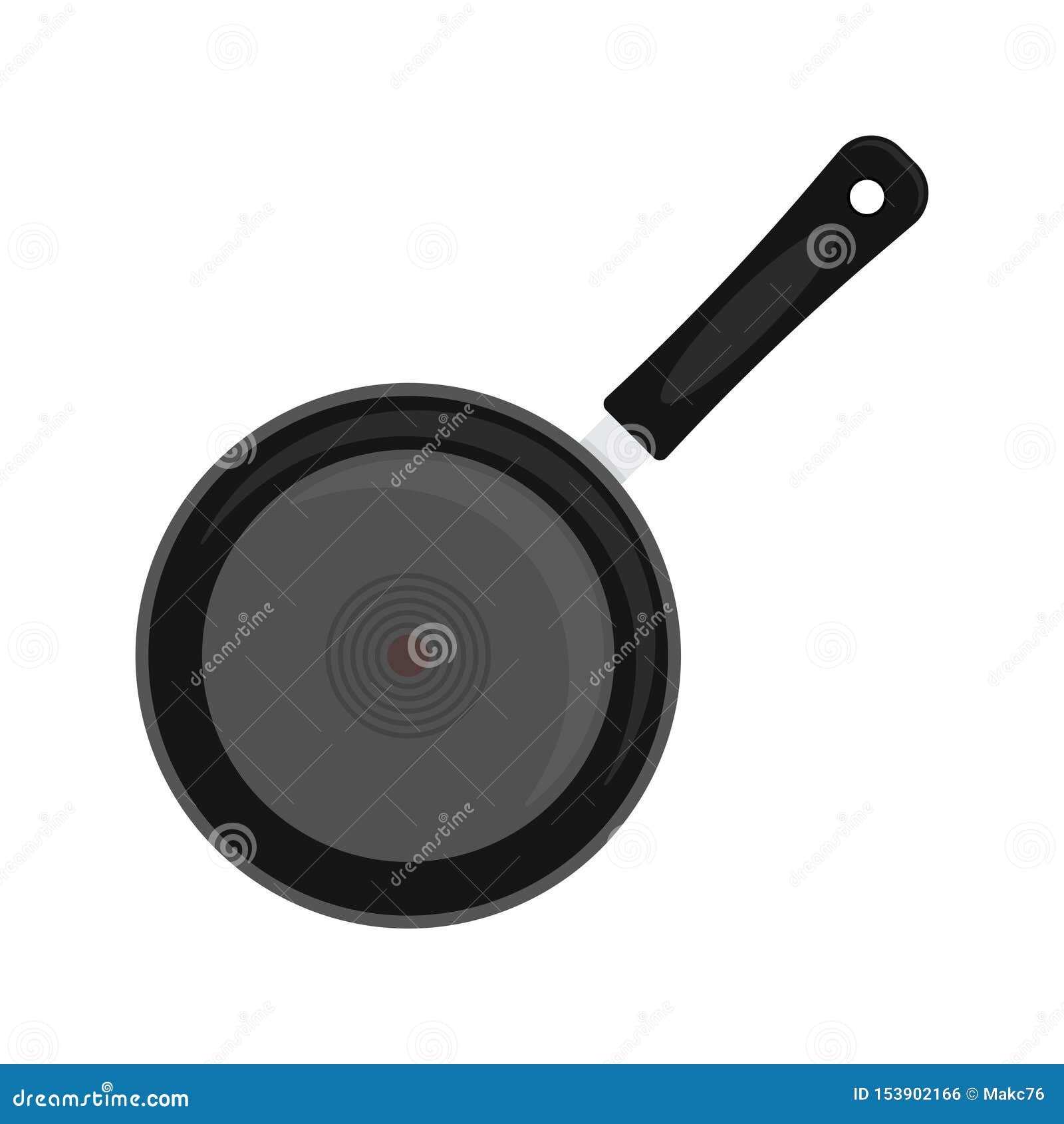 Empty Frying Pan, Top View Isolated on White Background Stock Vector ...