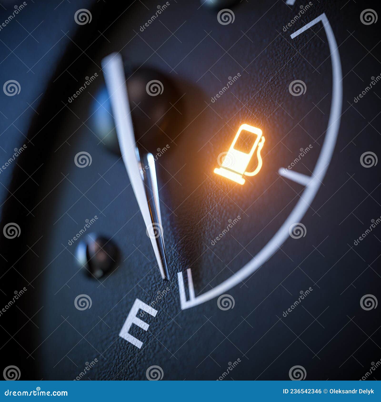 Car gas gauge on empty stock photo. Image of needle - 236542346