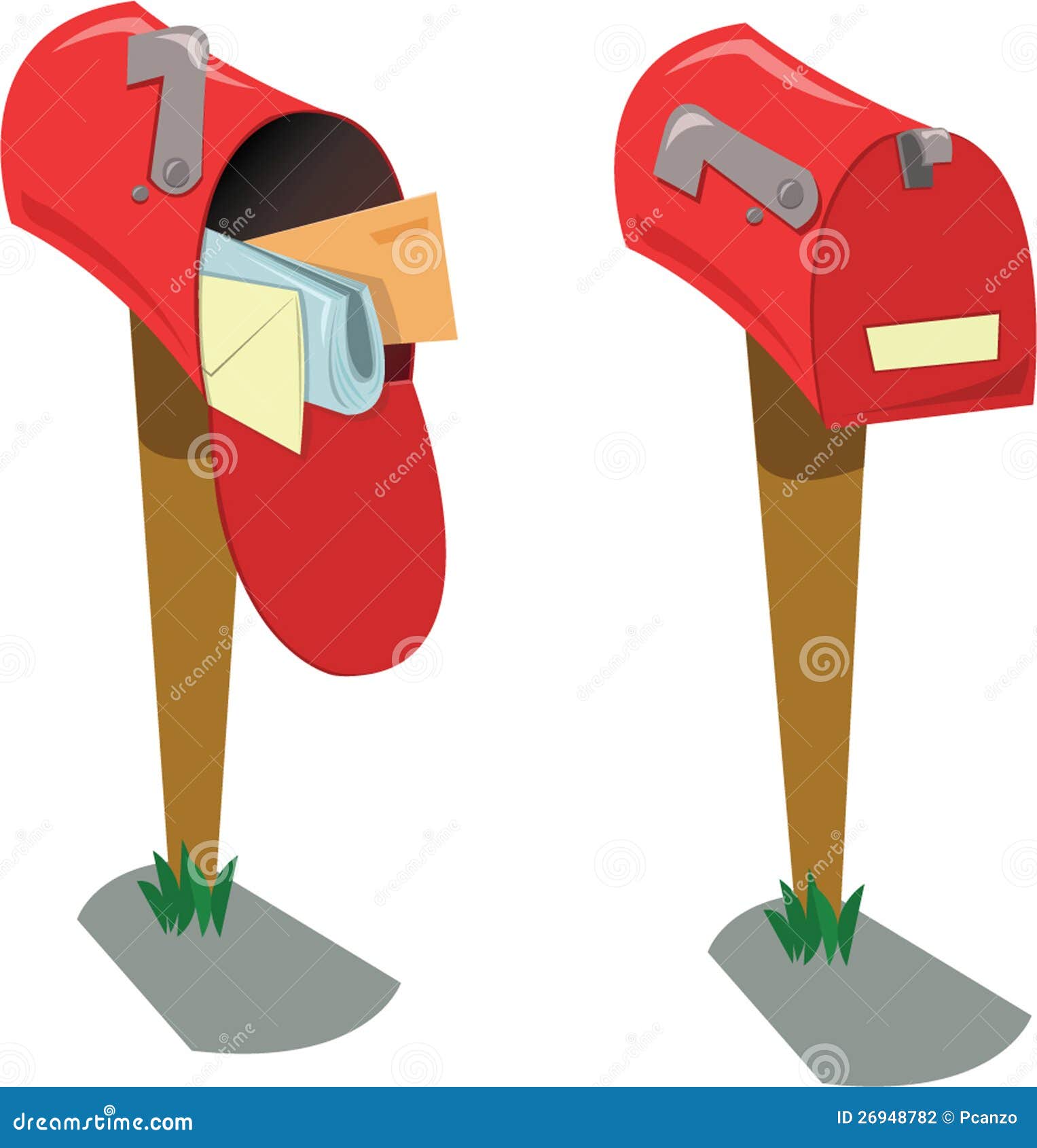 Empty and full Mailboxes stock vector. Illustration of receiving - 26948782