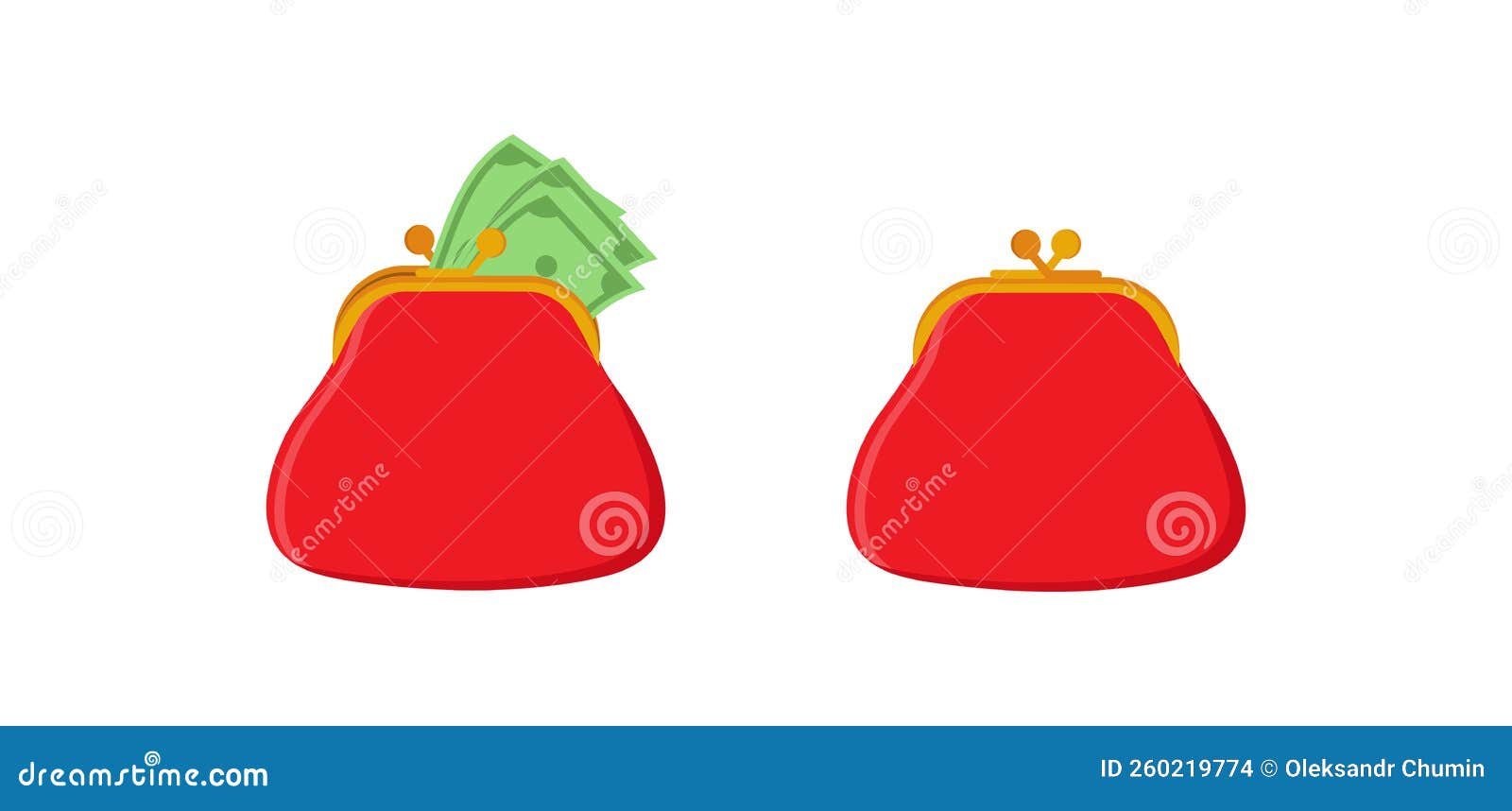 Empty and Full Wallet Vector Cartoon Concept Stock Vector ...