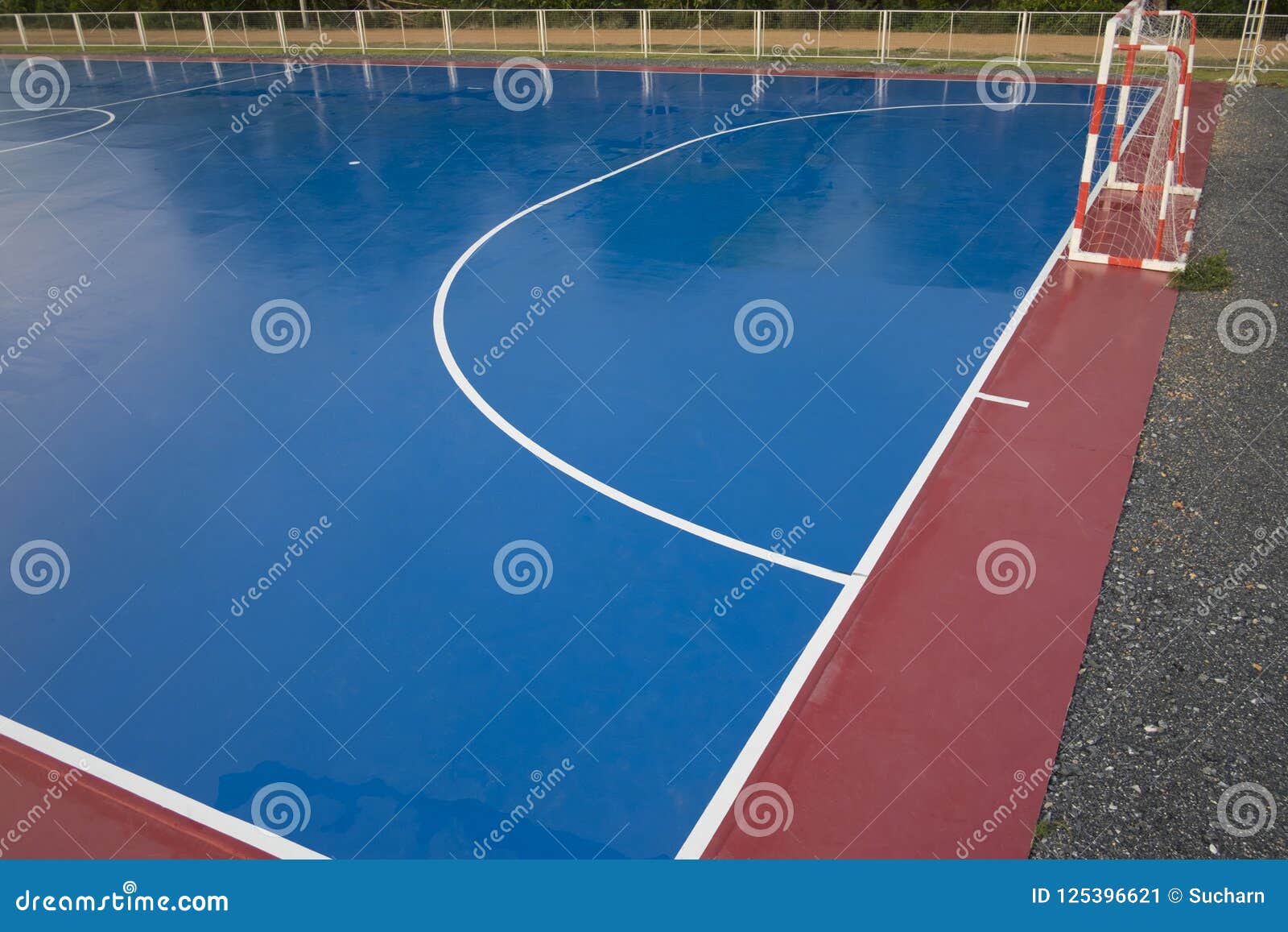 Empty Futsal Court. Futsal Court for Exercise in the Community Stock ...