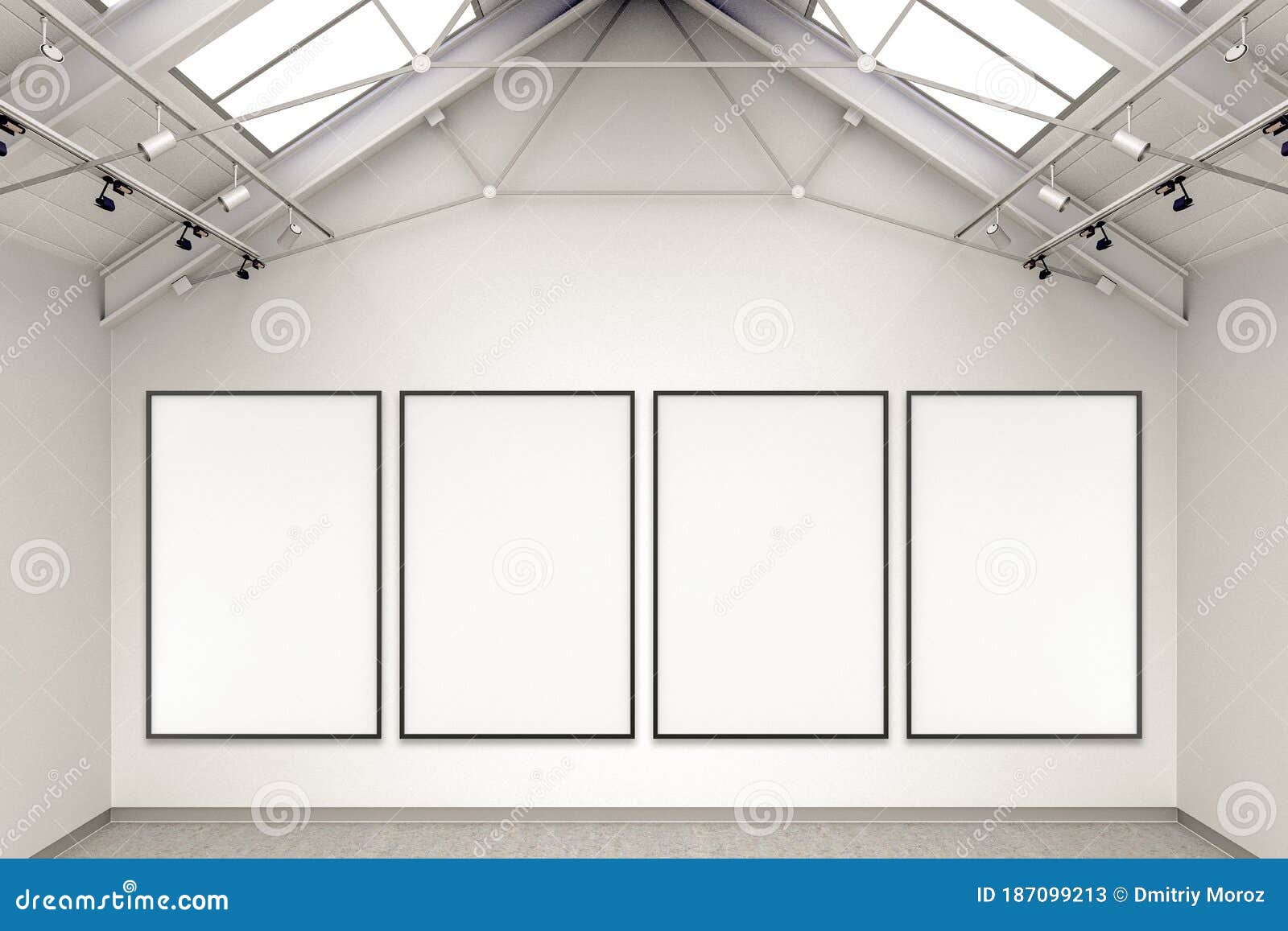 Empty gallery interior stock illustration. Illustration of billboard ...