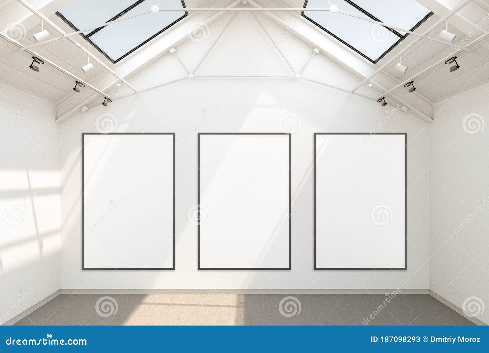 Empty gallery interior stock illustration. Illustration of exposition ...