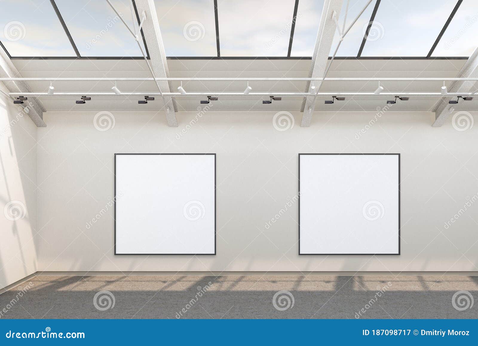 Empty gallery interior stock illustration. Illustration of floor ...