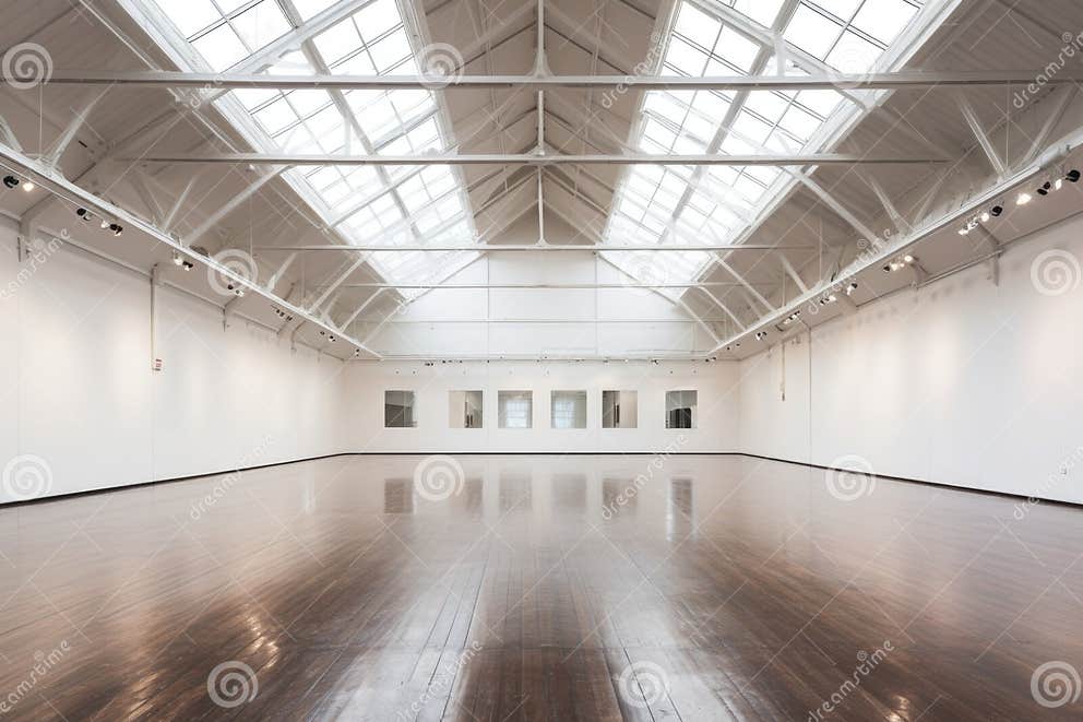 An Empty Gallery Space with High Ceilings Stock Image - Image of ...