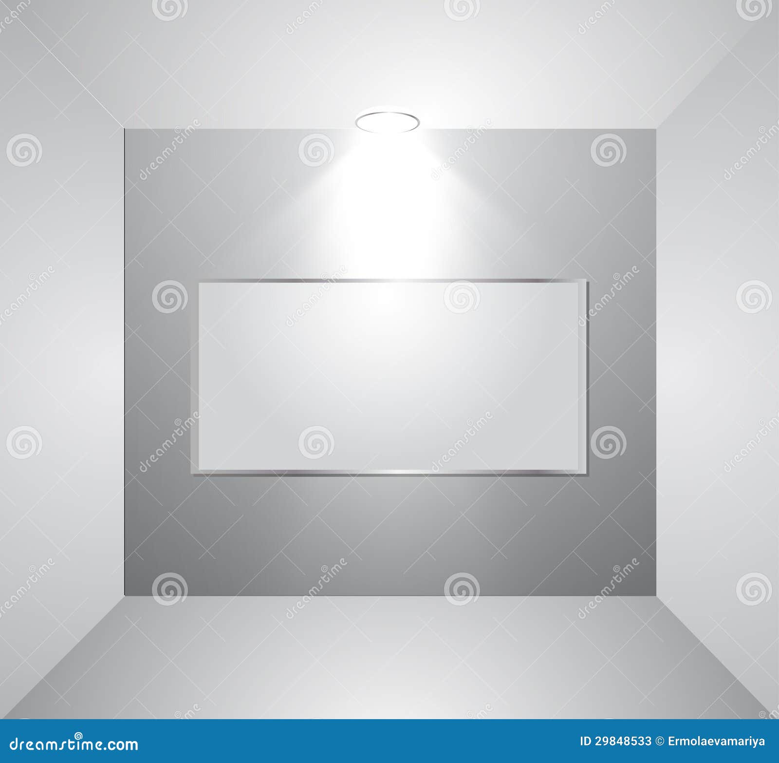 Empty Gallery Wall with Light. Vector Stock Vector - Illustration of ...