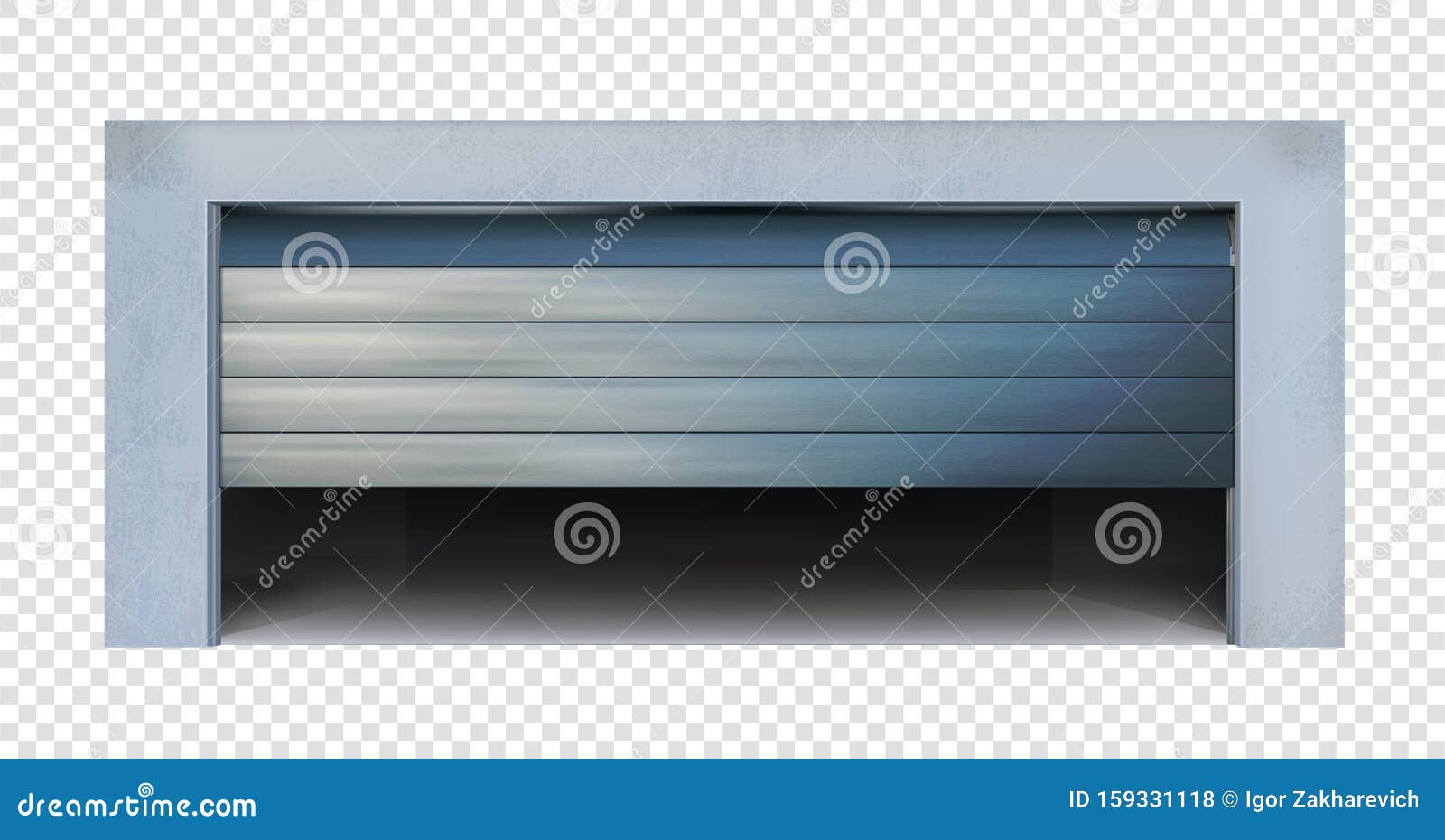 Empty Garage with Open Door and Sunlight Stock Vector - Illustration of ...