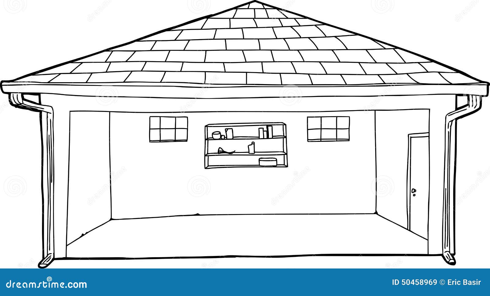 Empty Garage Outline Cartoon Stock Illustration - Image: 50458969