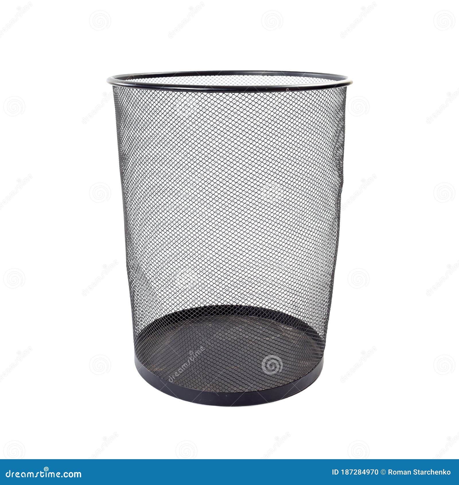 Empty Garbage Bin Isolated on White Background Stock Photo - Image of ...