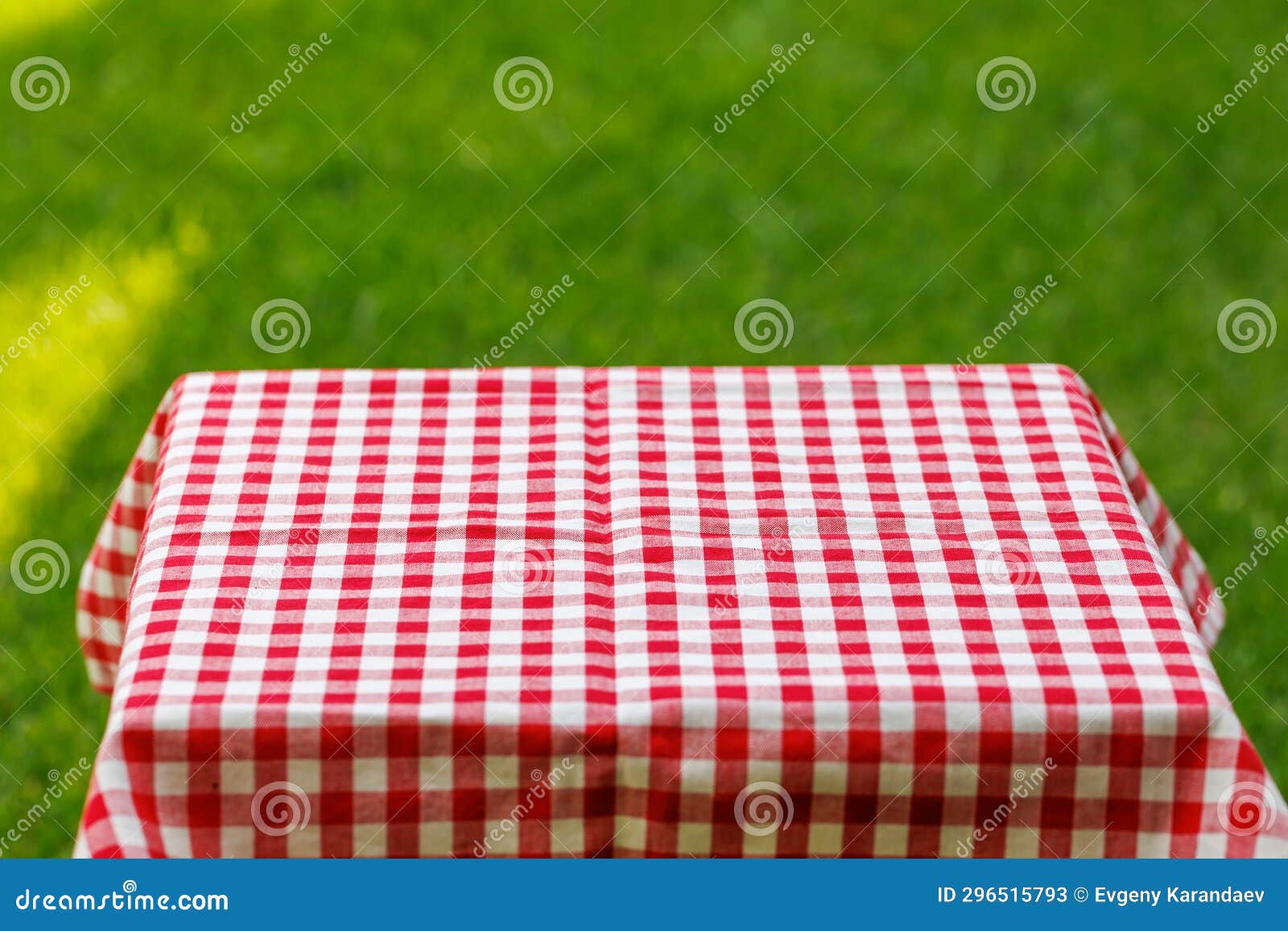 Empty Garden Table with Lush Backdrop Stock Image - Image of fresh ...