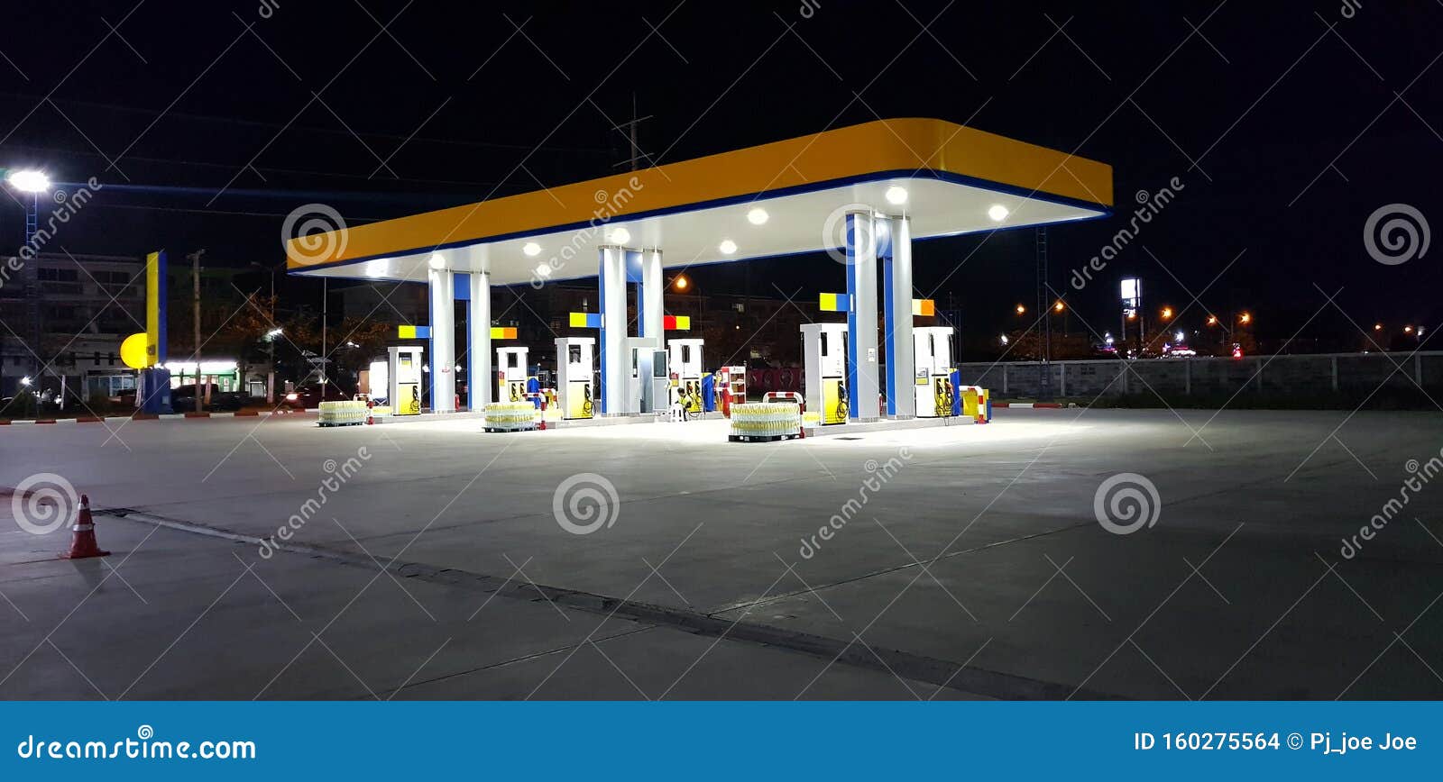 Empty Gas Station at Night in THAILAND Stock Photo - Image of rising ...