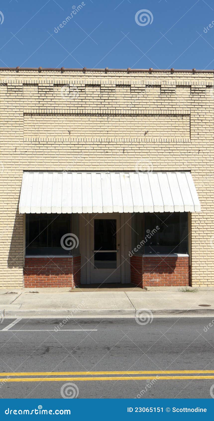 Empty Generic Brick Storefront Downtown Stock Image - Image of brick ...