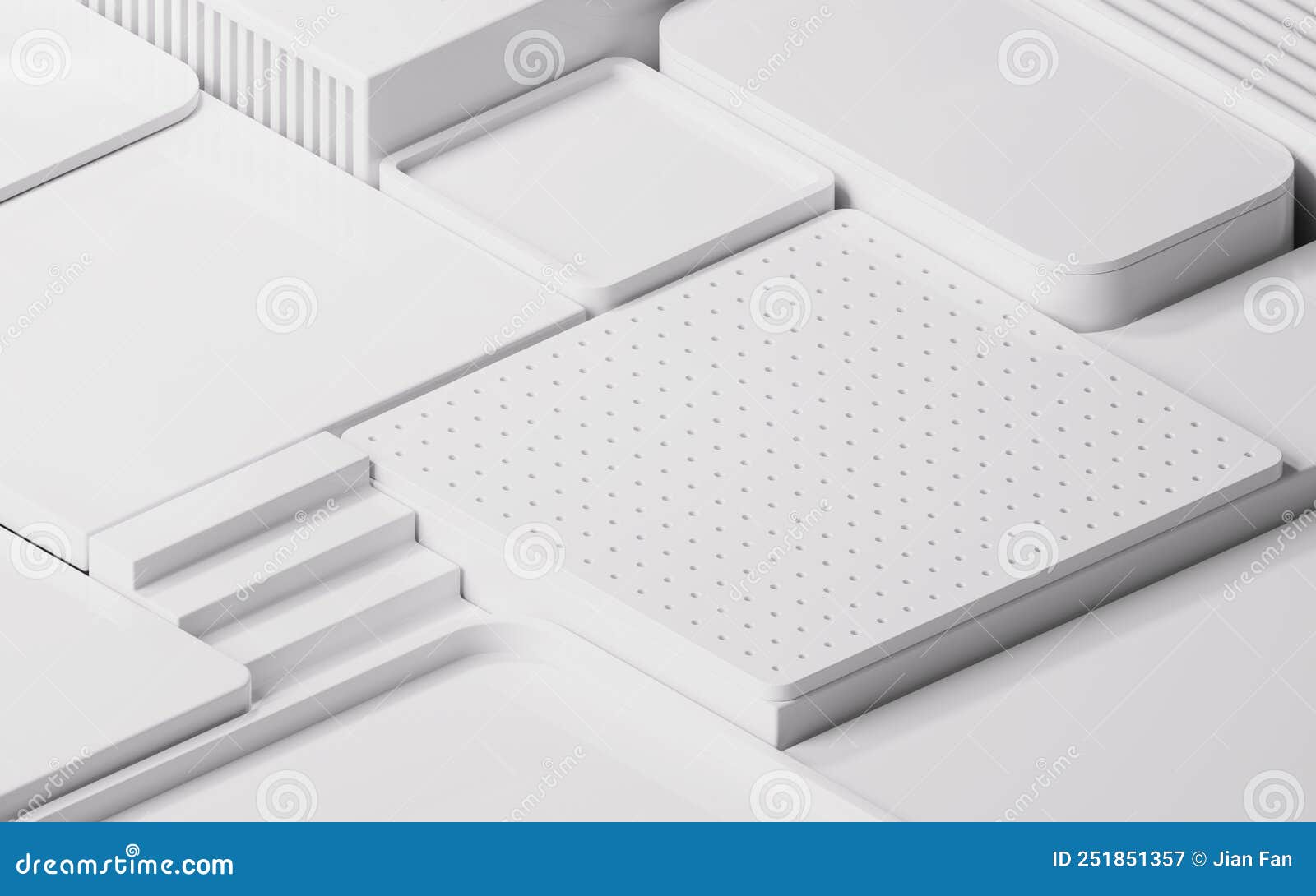Empty Geometric Cube Stages, 3d Rendering Stock Illustration ...