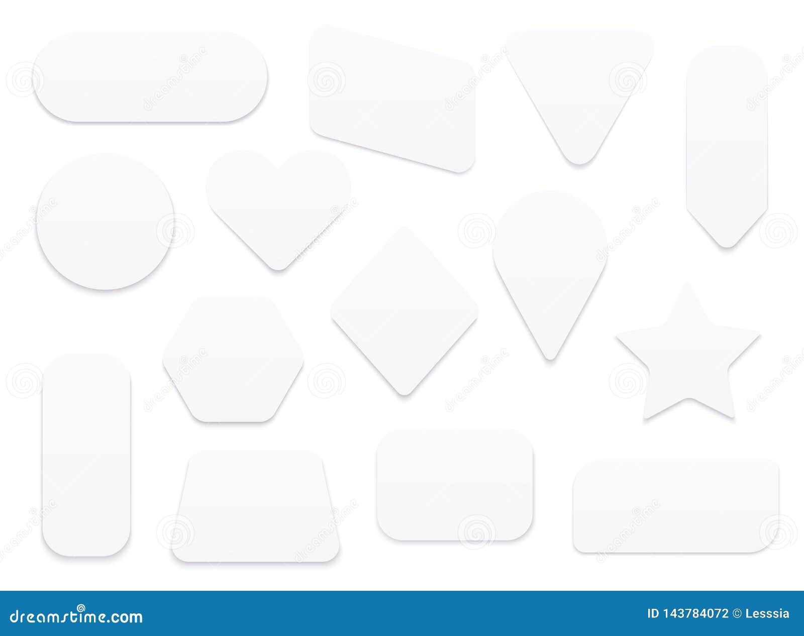Empty Geometric Figures on White Color. Vector Illustration Stock ...