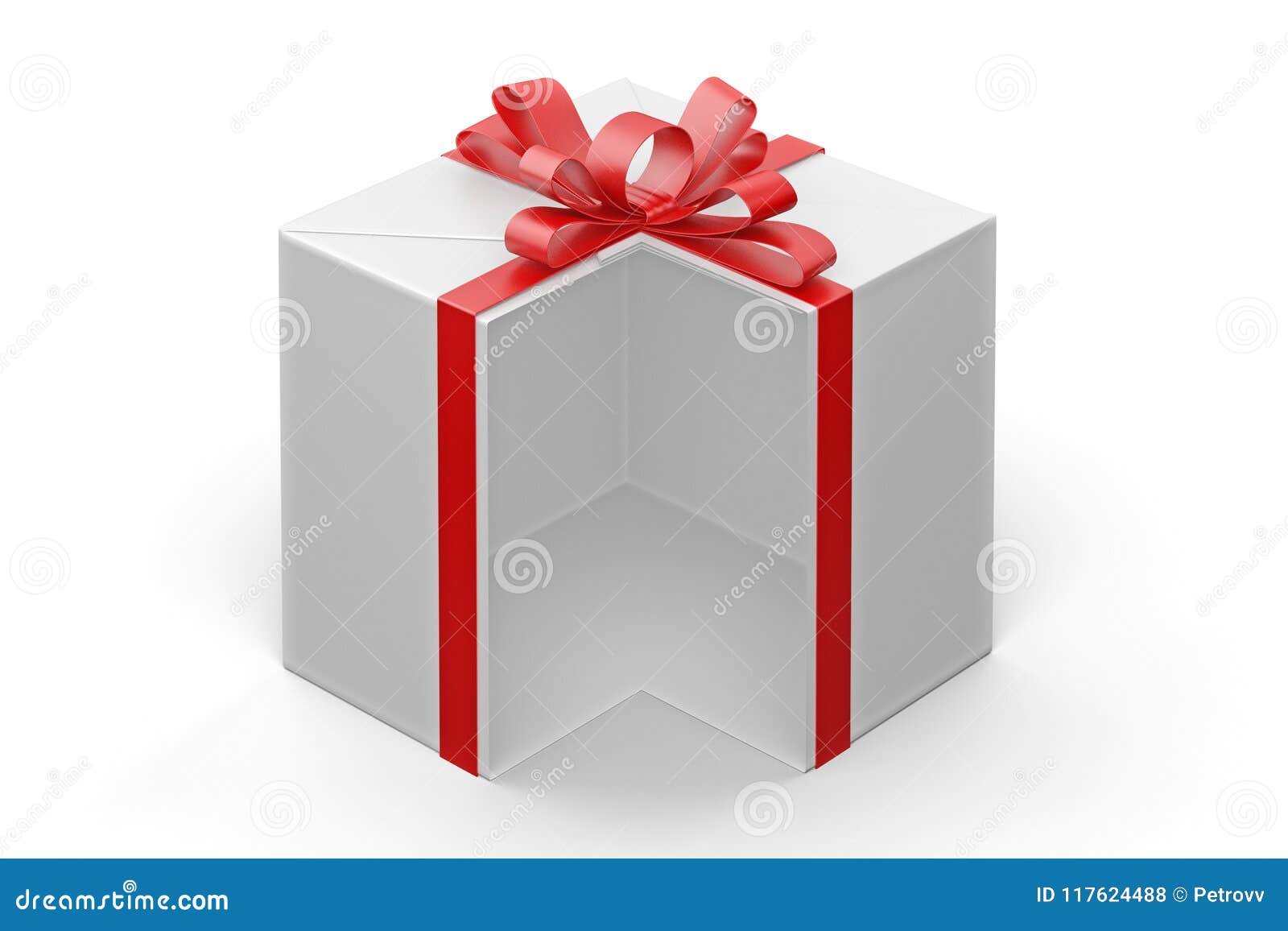 Empty gift box in section stock illustration. Illustration of paper ...