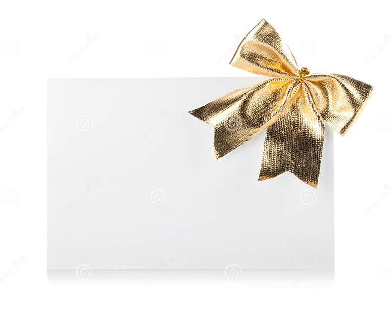 Empty Gift Card and Bow Decor Stock Illustration - Illustration of ...
