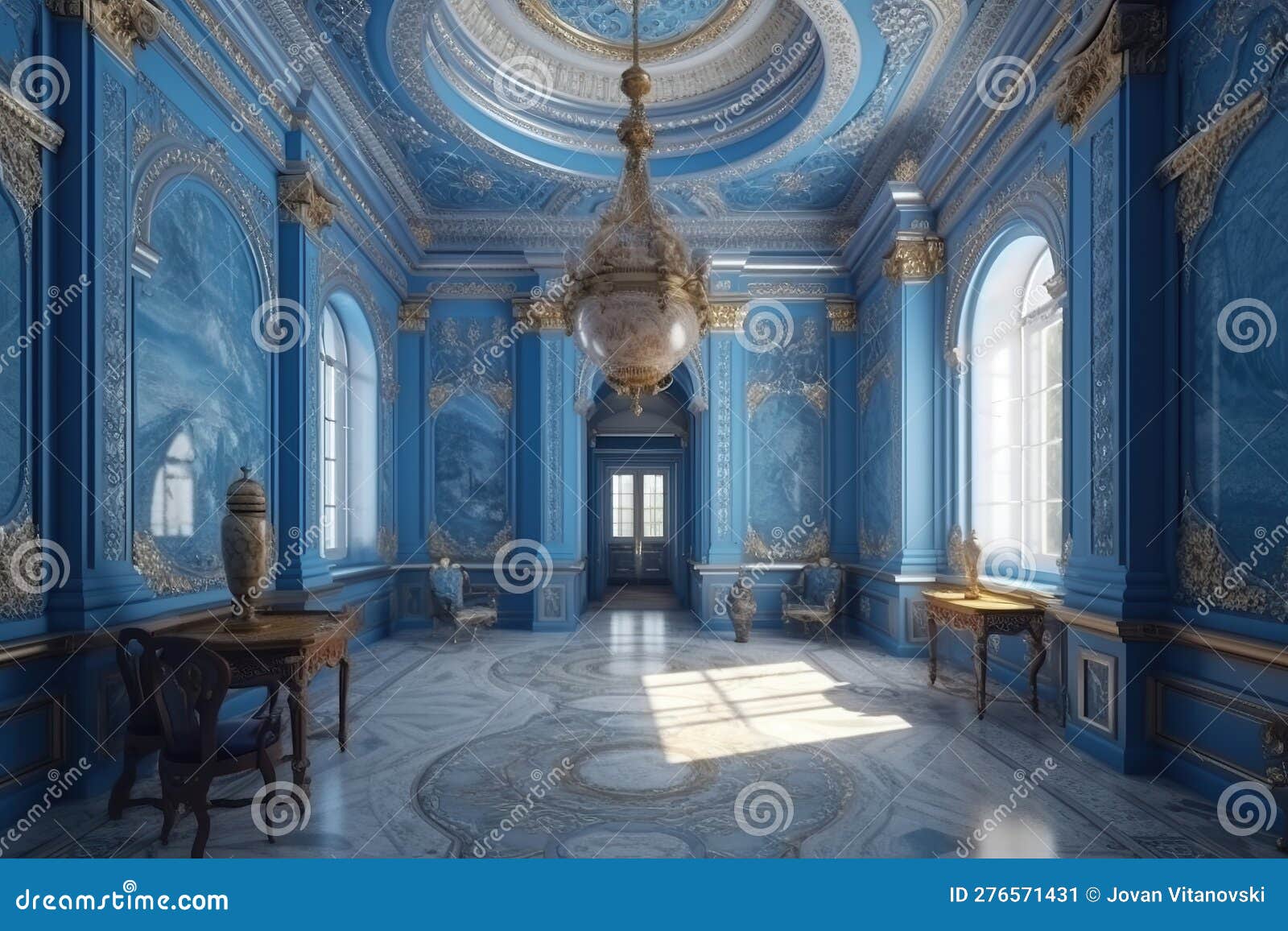An Empty Glamorous Rococo Baroque Ballroom AI Stock Image - Image of ...