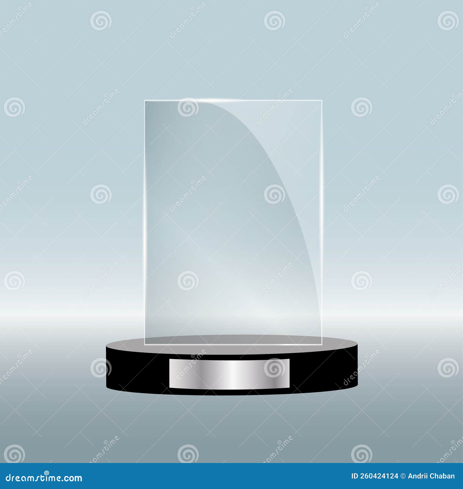Empty Glass Award Isolated, Transparent Trophy Template. Vector Element ...