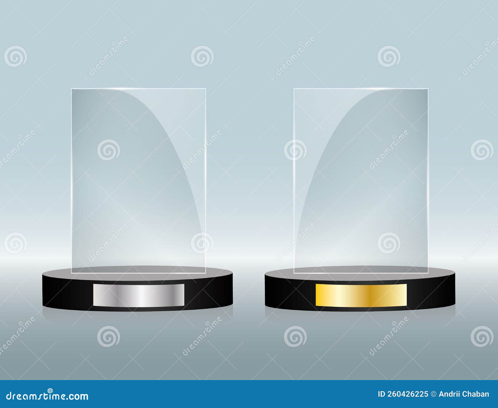 Empty Glass Award Isolated, Transparent Trophy Template. Vector Element ...