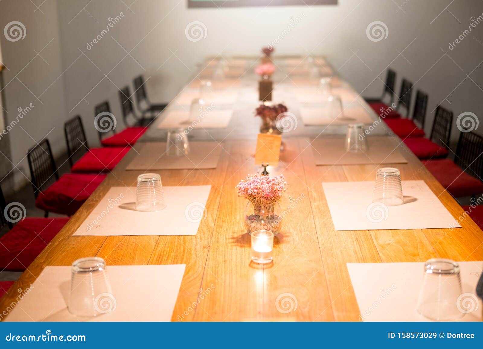 Empty Glass on the Banquet Table Stock Image - Image of place ...