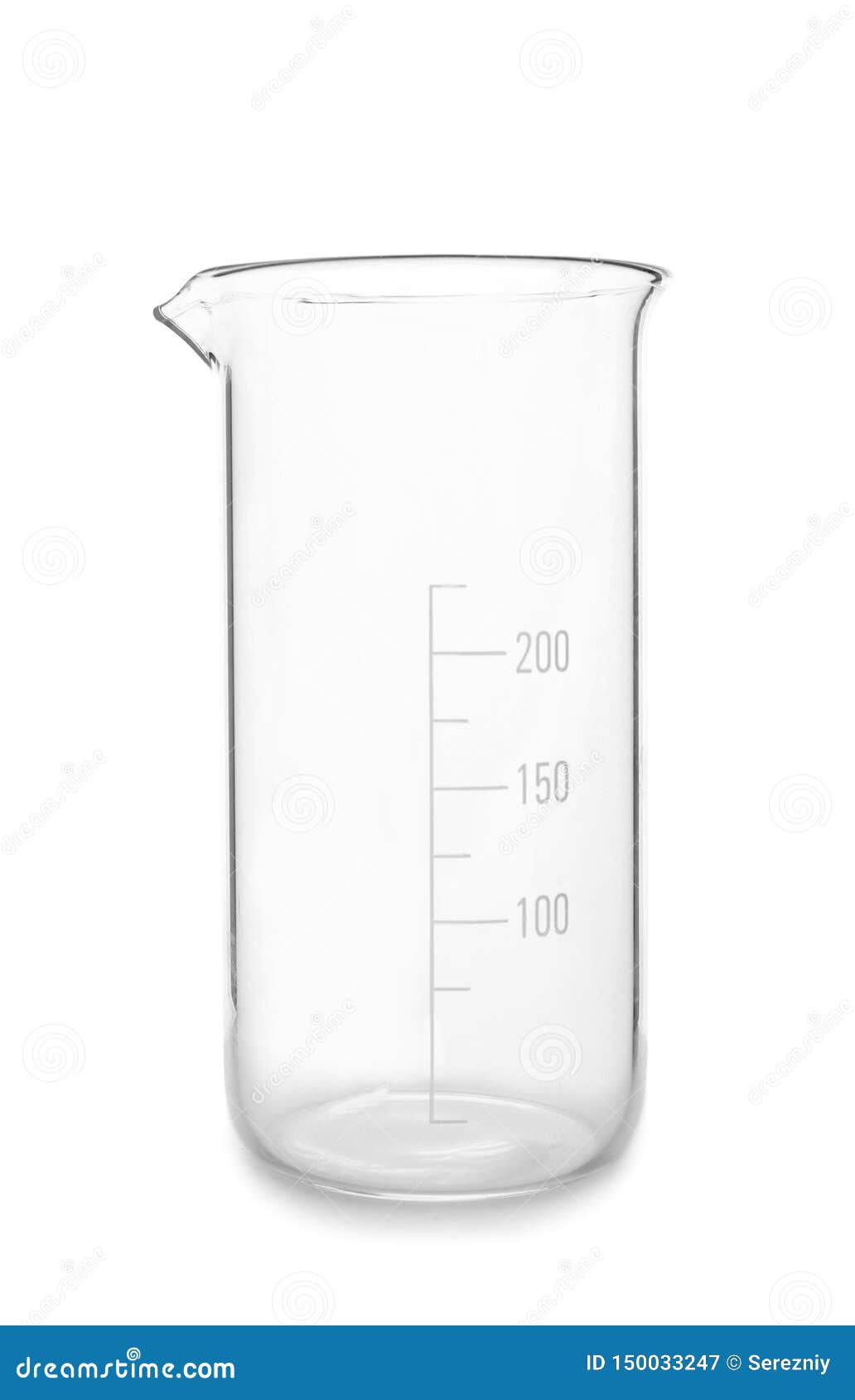 Empty Glass Beaker on White Background Stock Image - Image of analysis ...