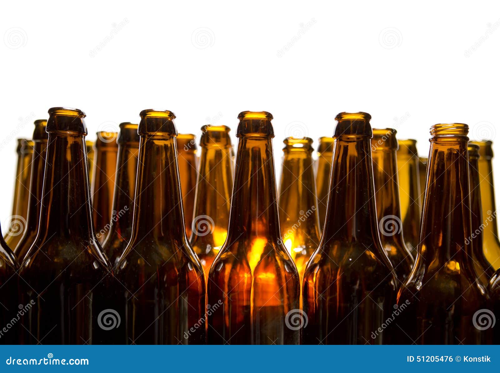 Empty glass beer bottles stock photo. Image of backlit - 51205476