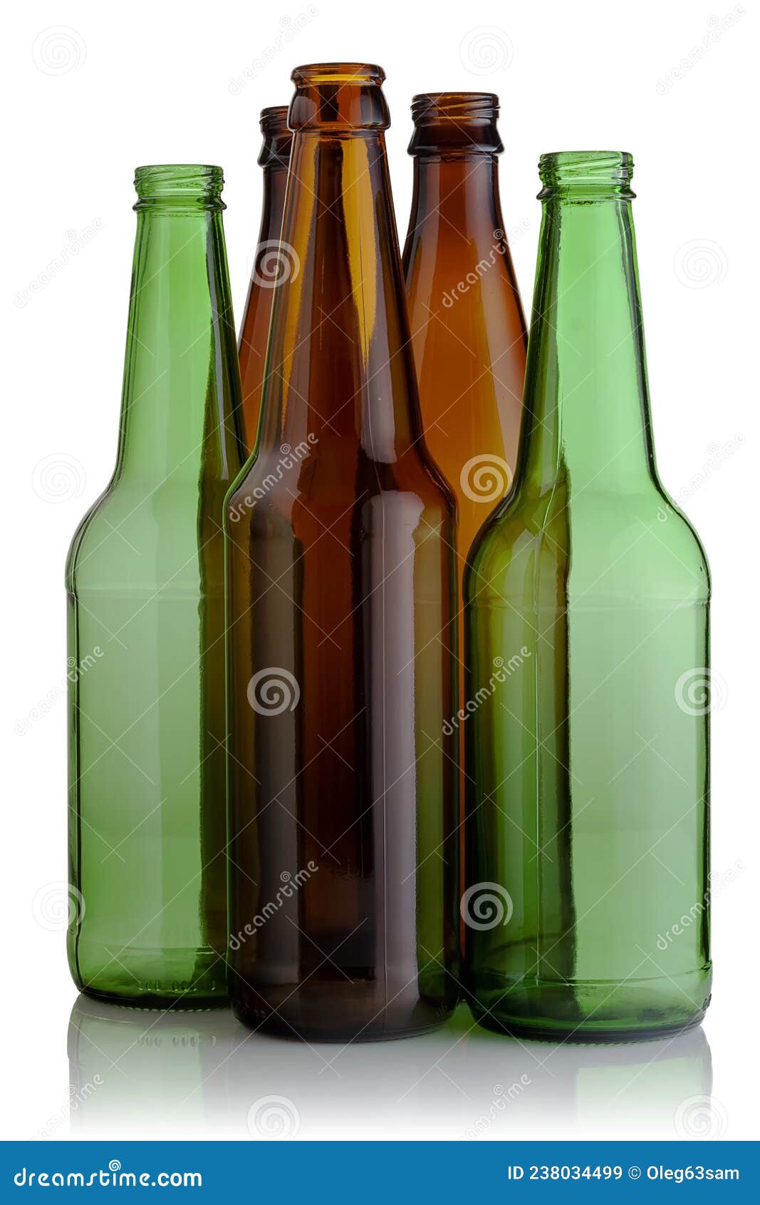 Empty glass beer bottles stock image. Image of container - 238034499