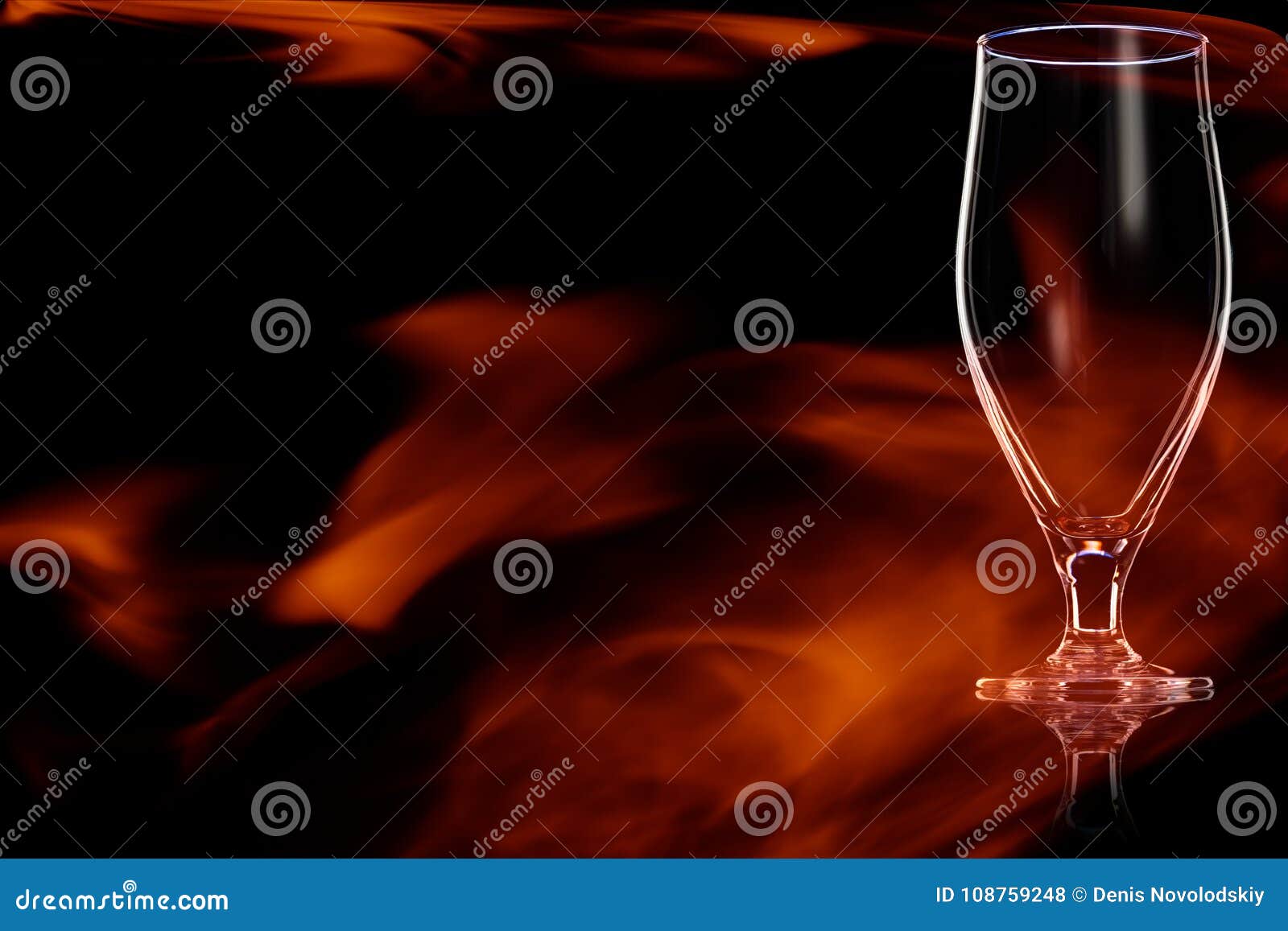 Empty Glass of Beer in the Fire Flames. Stock Photo - Image of break ...