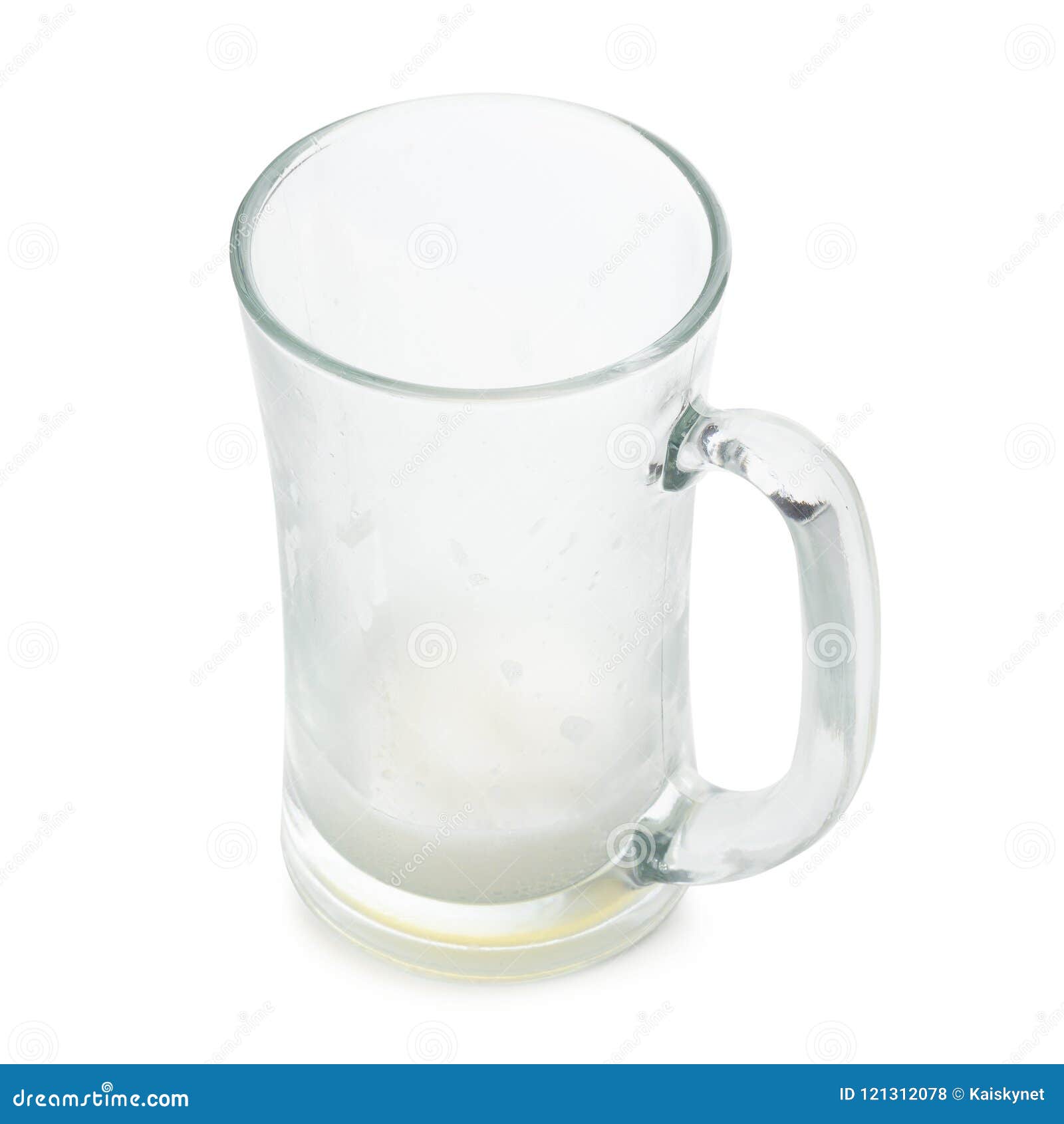 Empty Glass of Beer Isolated on a White Background Stock Photo - Image ...
