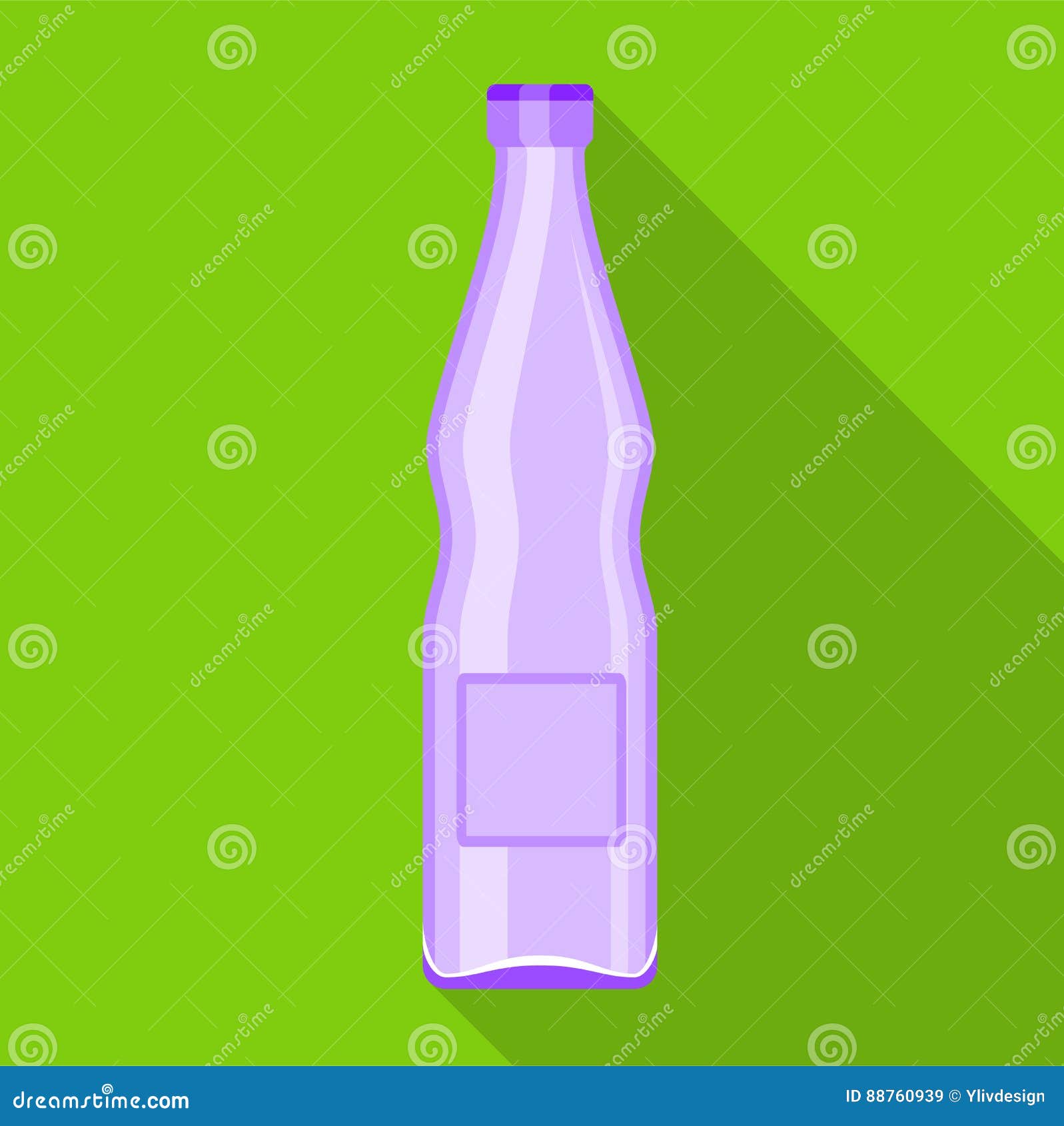 Empty Glass Bottle Icon, Flat Style Stock Vector - Illustration of ...