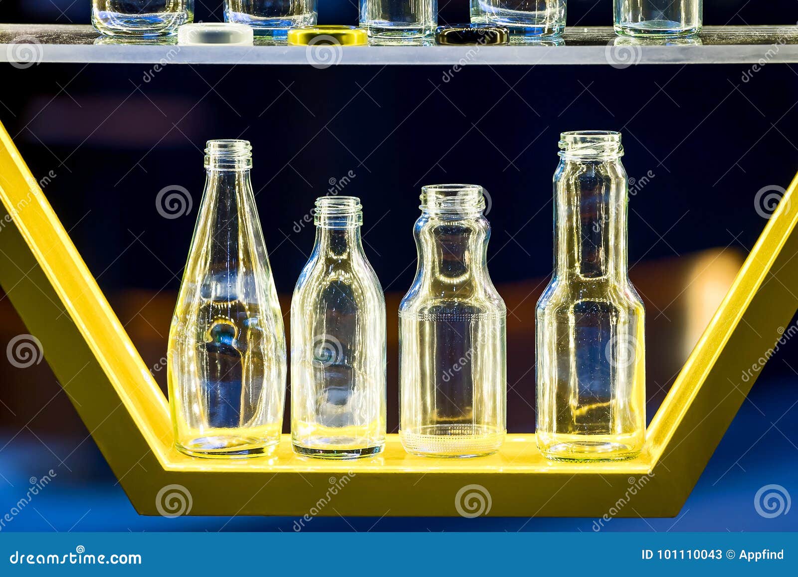Empty glass bottles. stock image. Image of mineral, transparent - 101110043