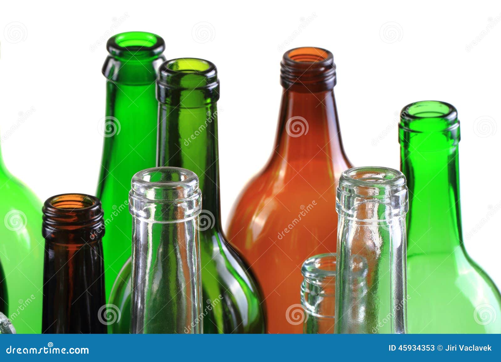 Empty Glass Bottles Isolated Stock Image - Image of colorful, closeup ...