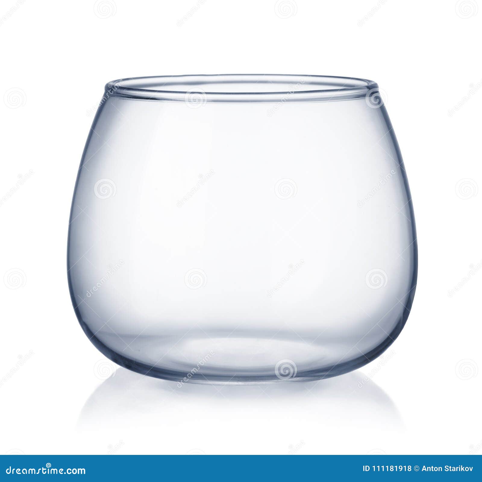 Empty glass bowl stock photo. Image of closeup, round - 111181918