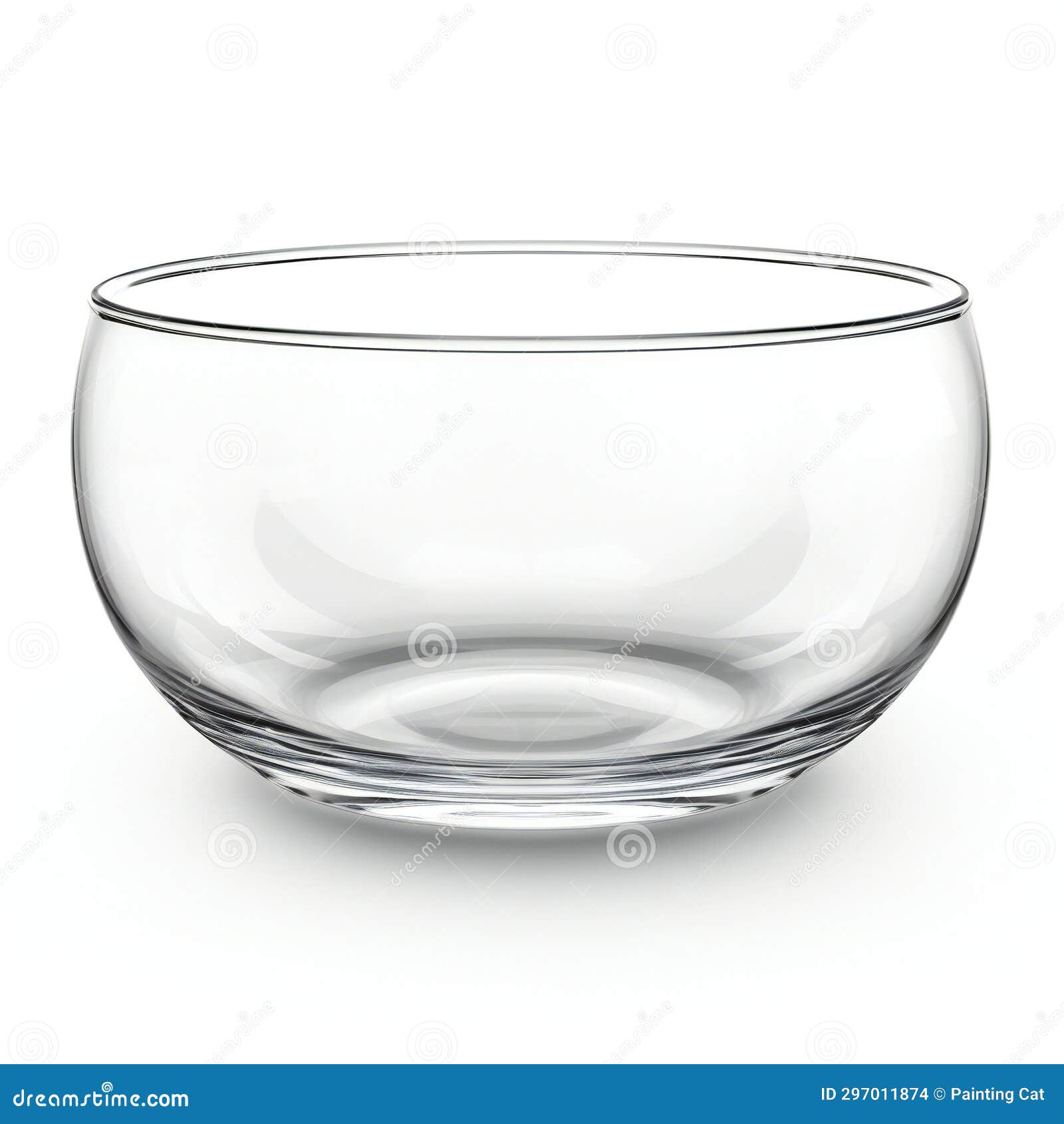 Empty Glass Bowl Isolated on White Background Stock Illustration ...