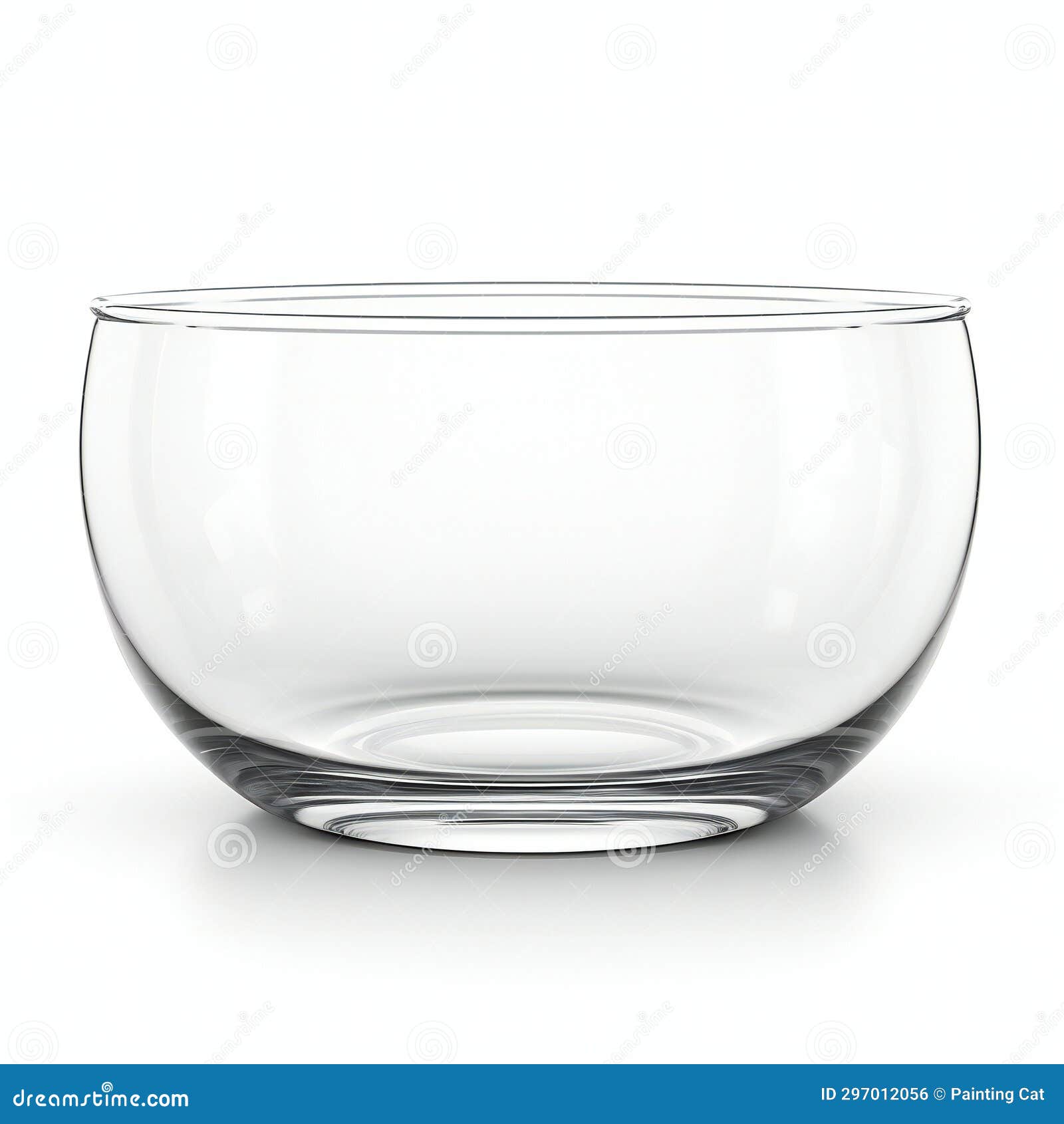 Empty Glass Bowl Isolated on White Background Stock Illustration ...