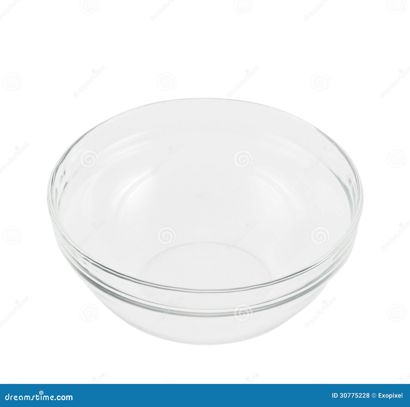 Empty Glass Bowl Over White Background Stock Photo - Image of eating ...