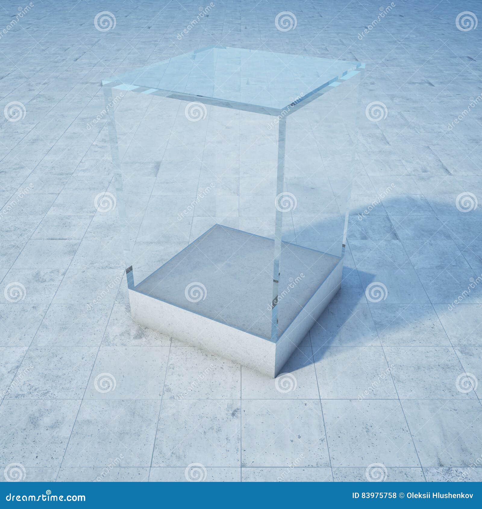 Empty glass box stock illustration. Illustration of commercial - 83975758