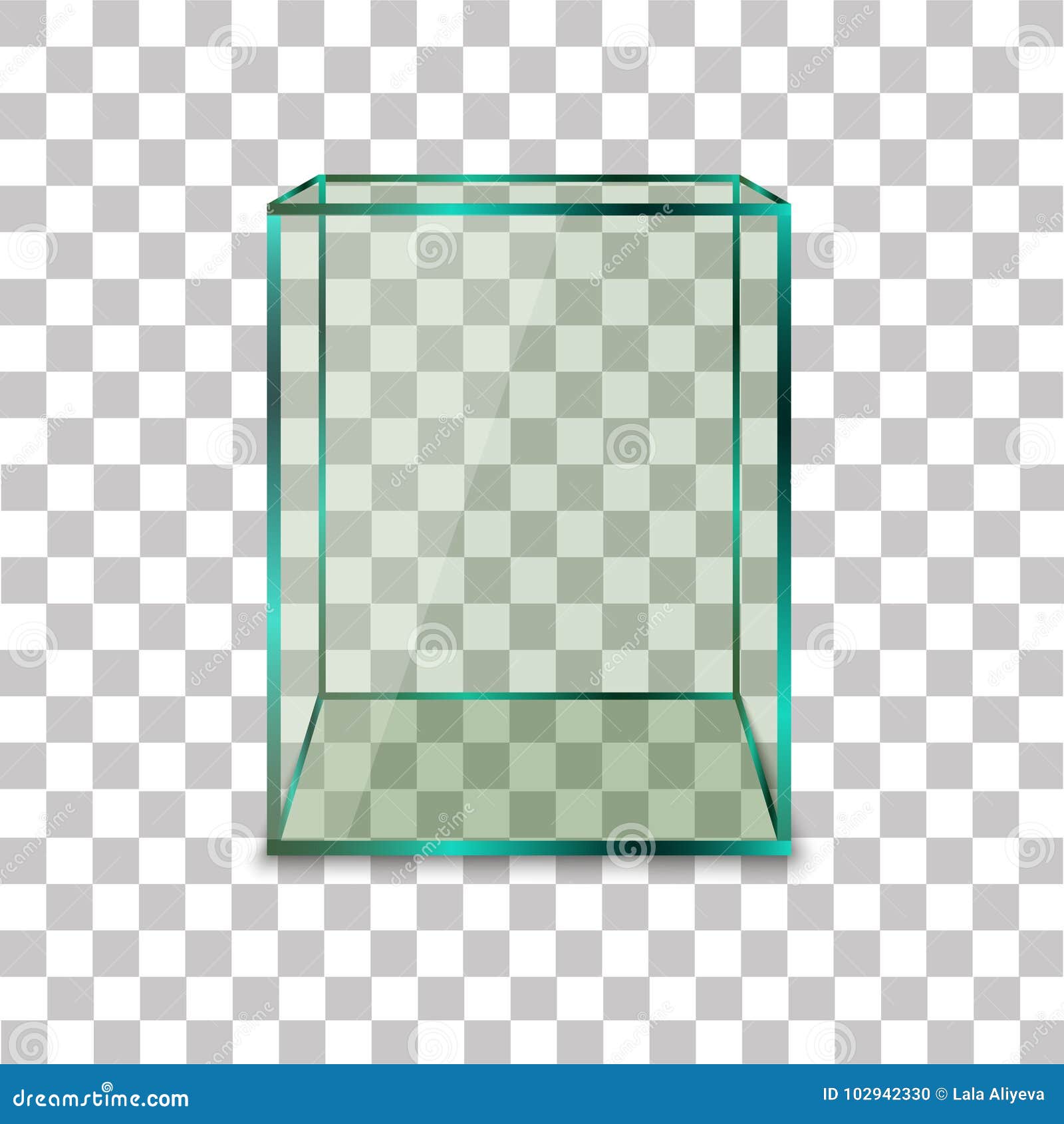 Empty Glass Box in Transparent Background. Vector Illustration Stock ...