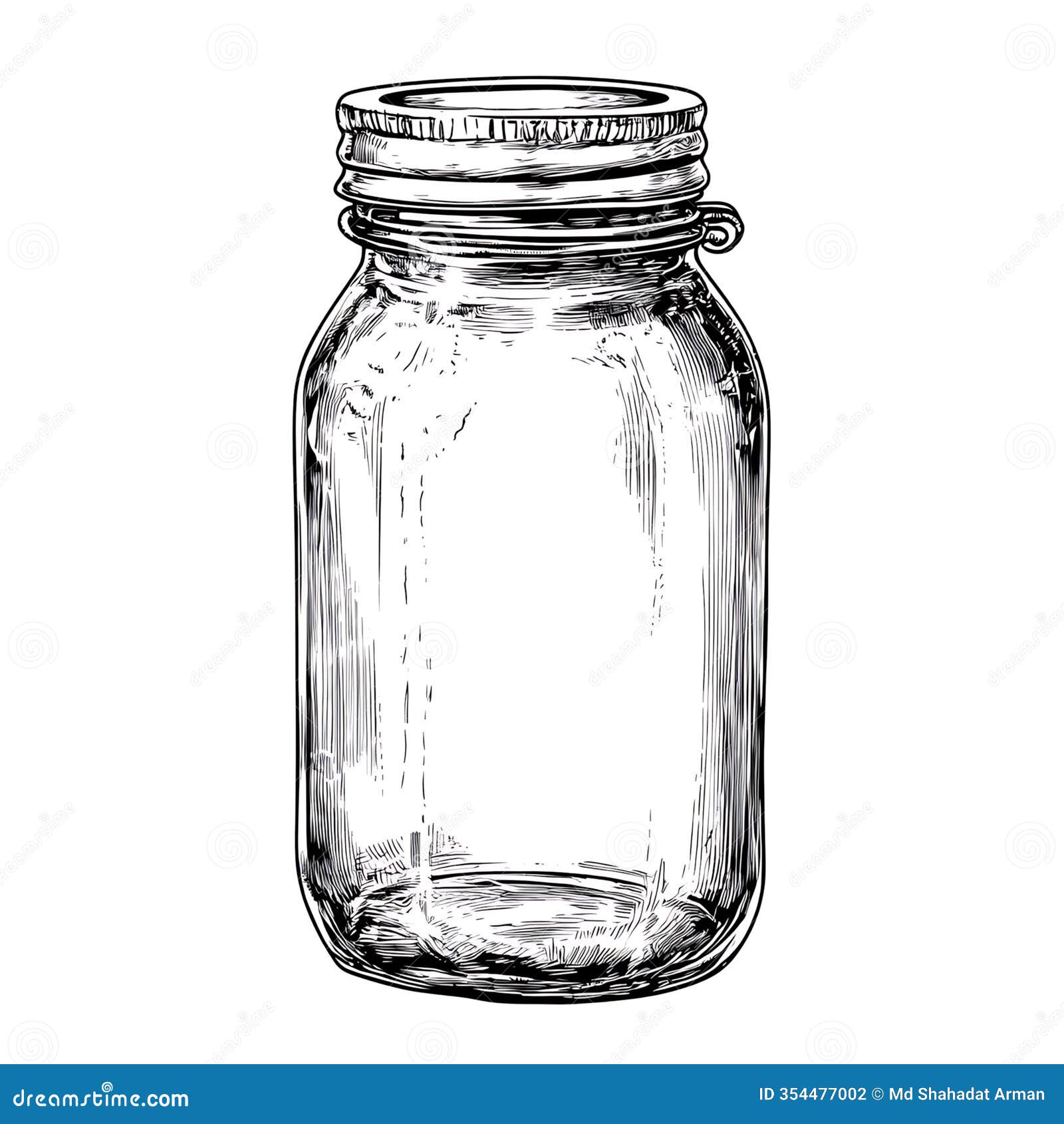 Glass Canning Jar In Continuous Line Art Style. Continuous One Line ...