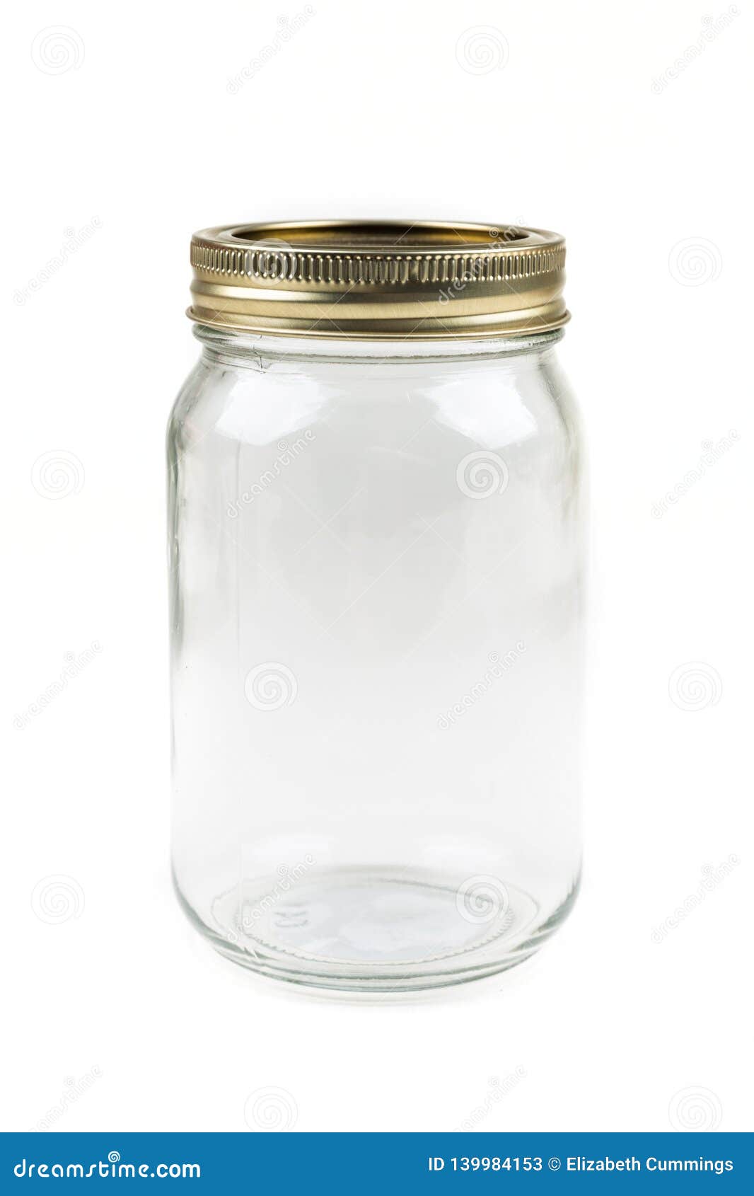 Empty Glass Canning Jar Over a White Background Stock Image - Image of ...