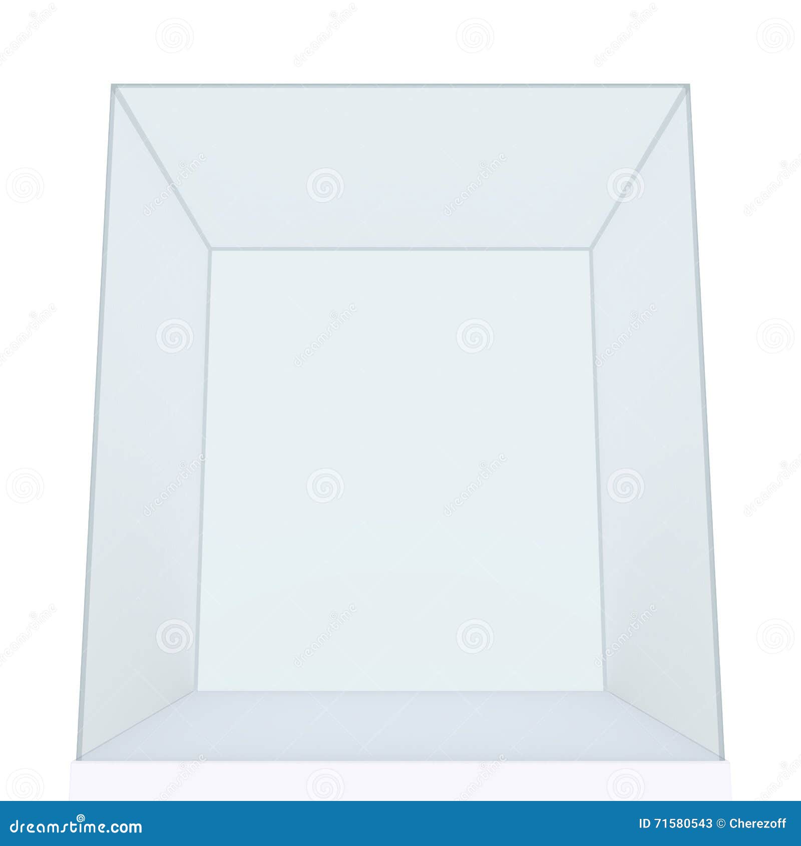 Empty Glass Cube isolated stock image. Image of business - 71580543