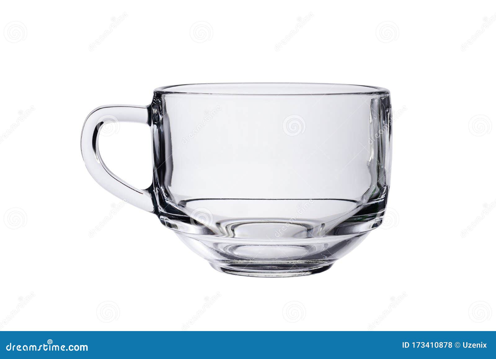 Empty Glass Cup for Hot and Cold Drinks. Isolated on a White Background ...