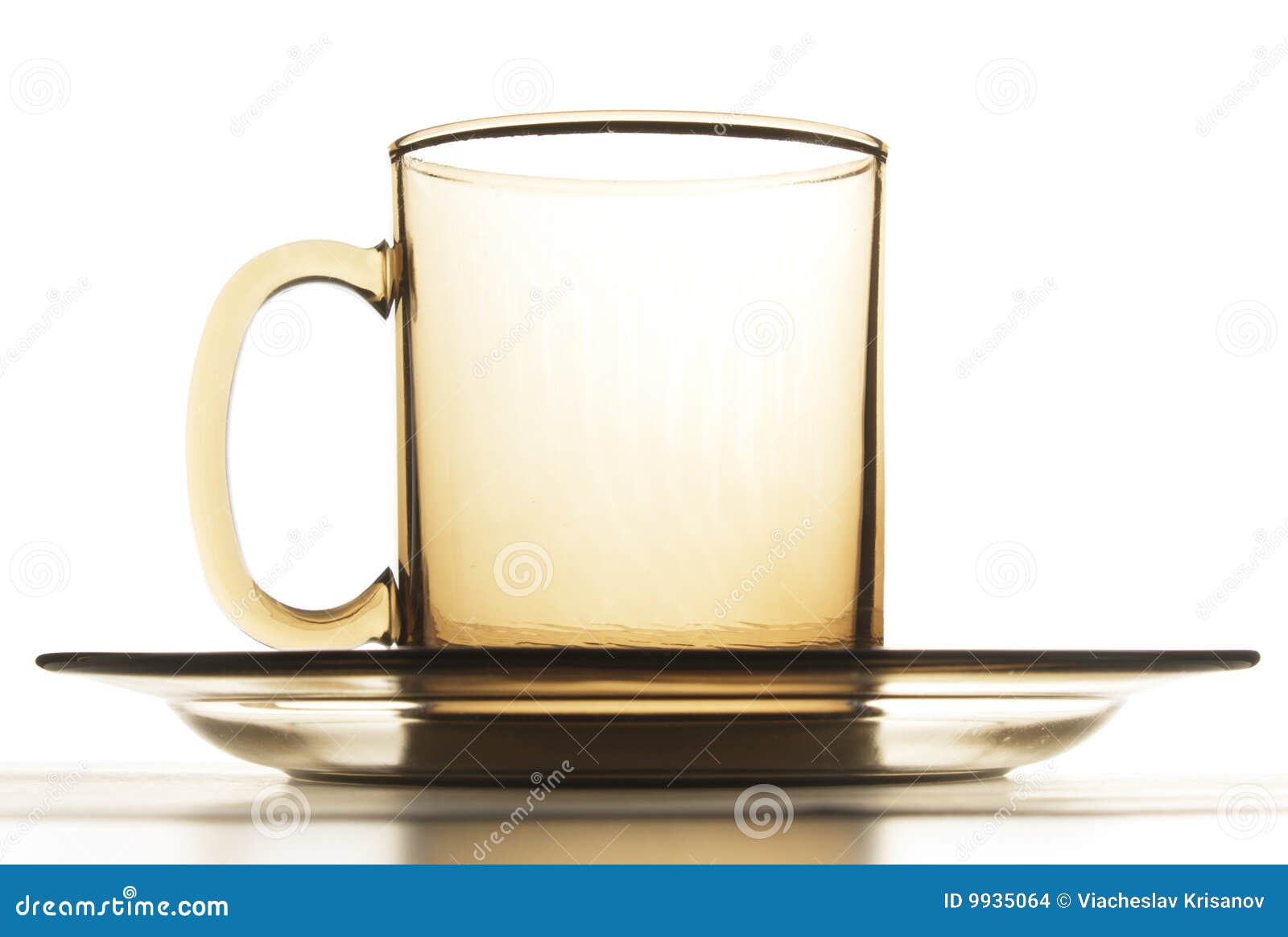 Empty glass cup and plate stock photo. Image of thirst - 9935064