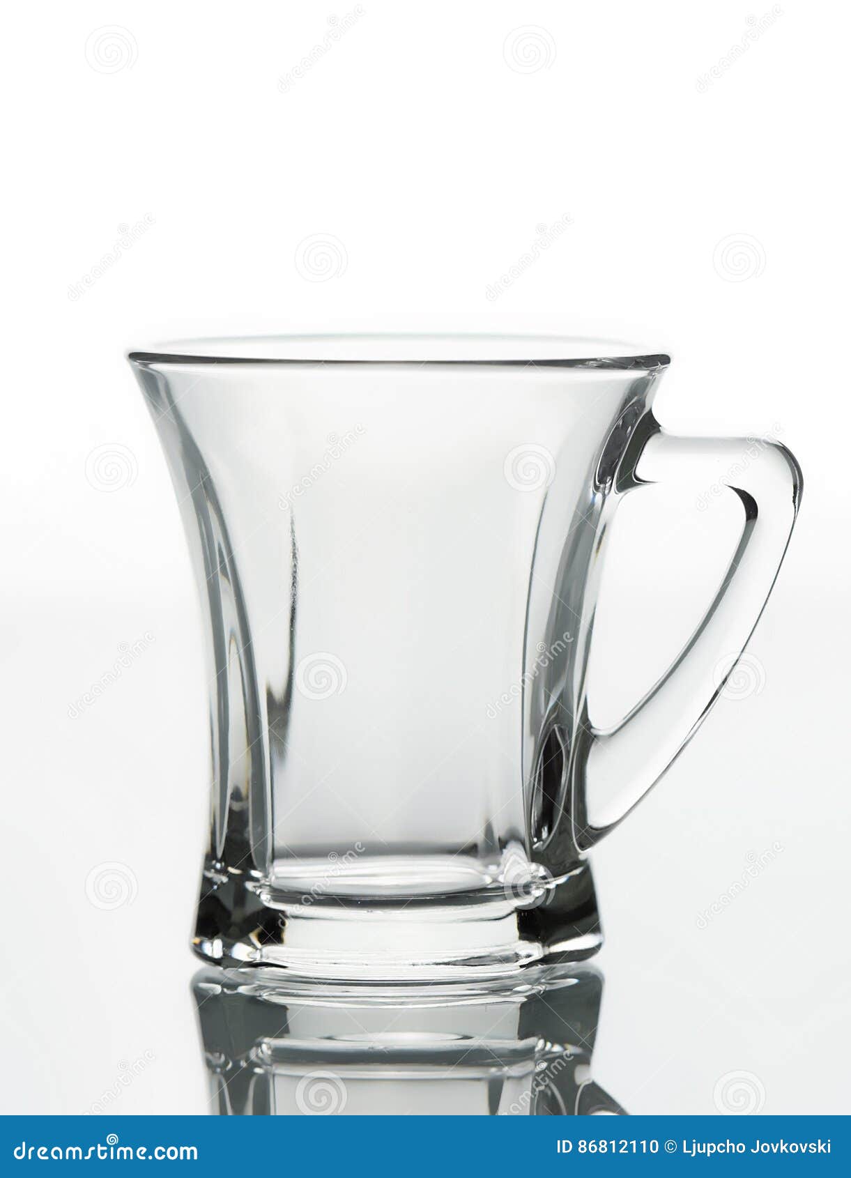 Empty Glass Cup of Tea with Handle Stock Photo - Image of path, clean ...