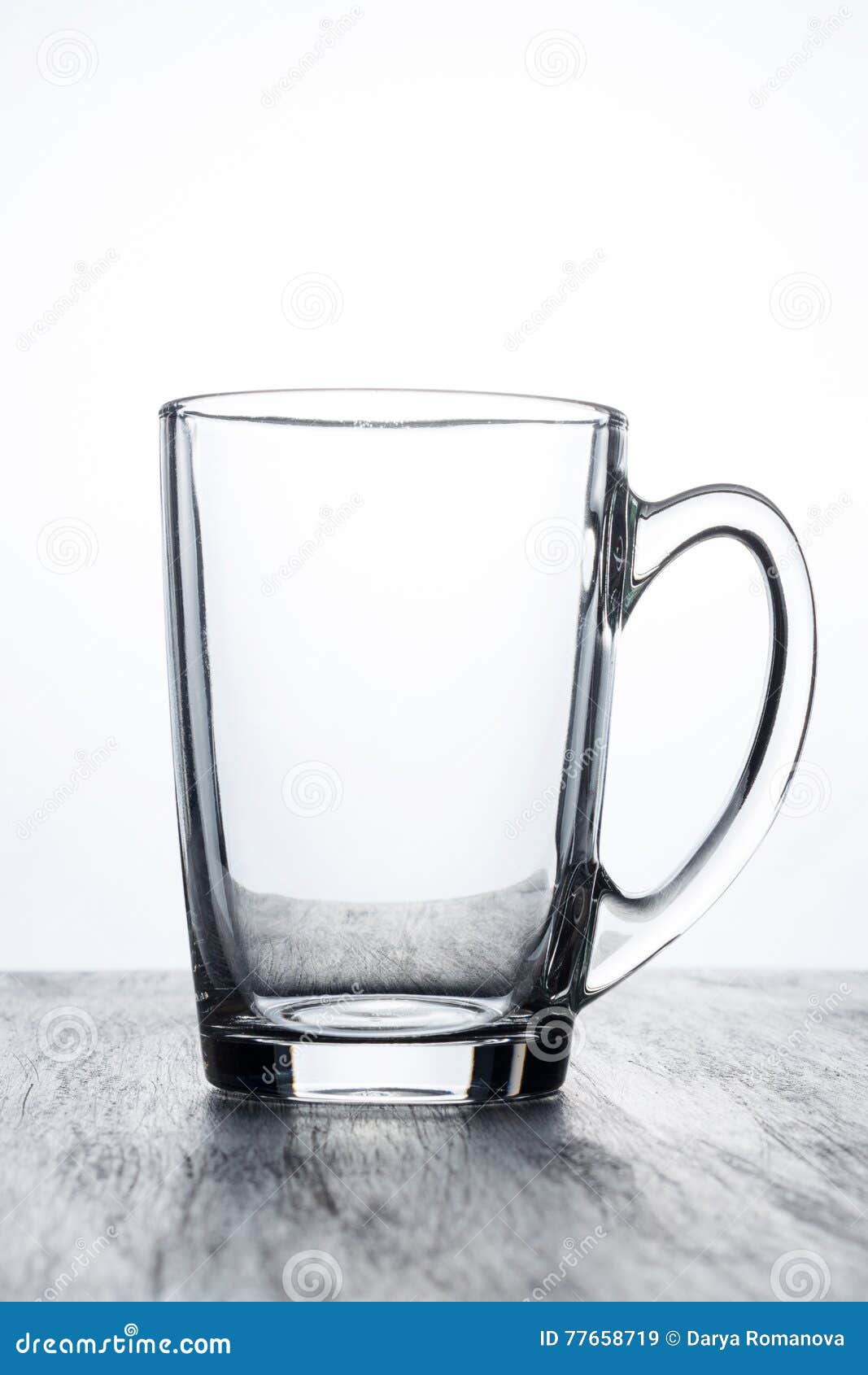 Empty Glass Cup on Wooden Table Stock Image - Image of light, crockery ...