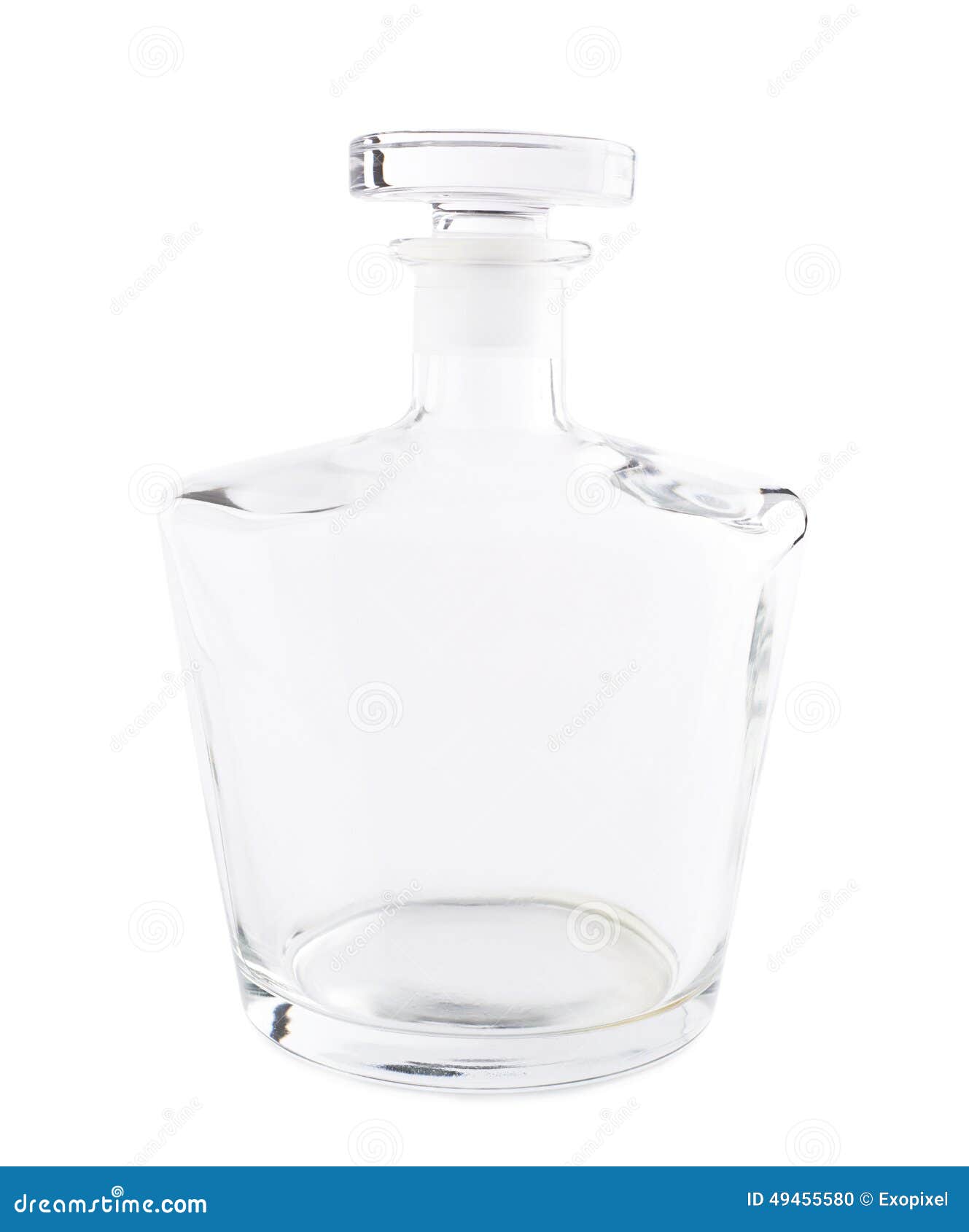 Empty Glass Decanter Carafe Isolated Stock Photo - Image of glassware ...