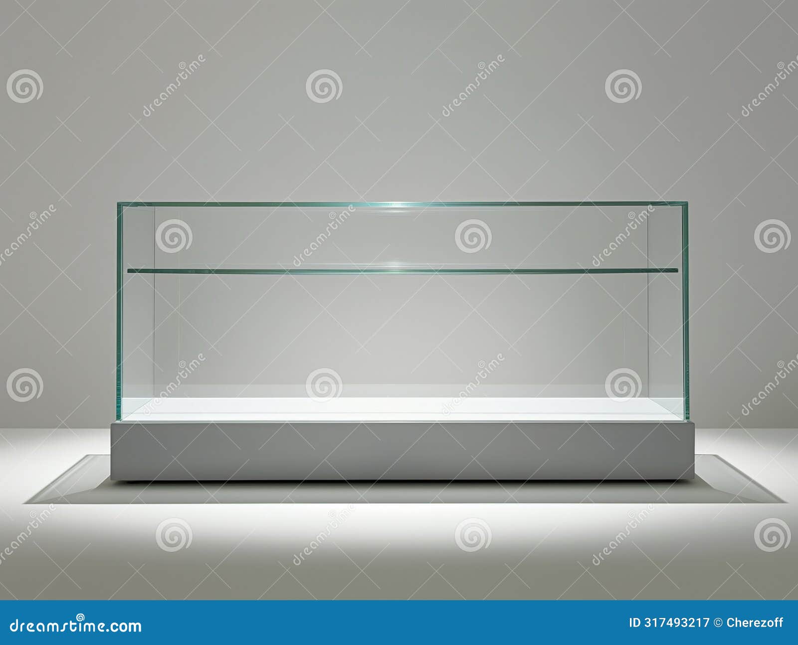Empty Glass Display Case stock image. Image of white - 317493217