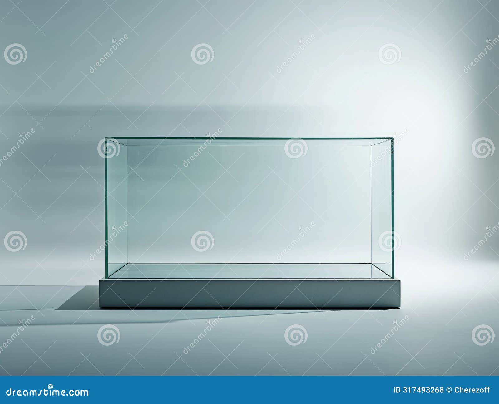 Empty Glass Display Case on Neutral Background Stock Photo - Image of ...